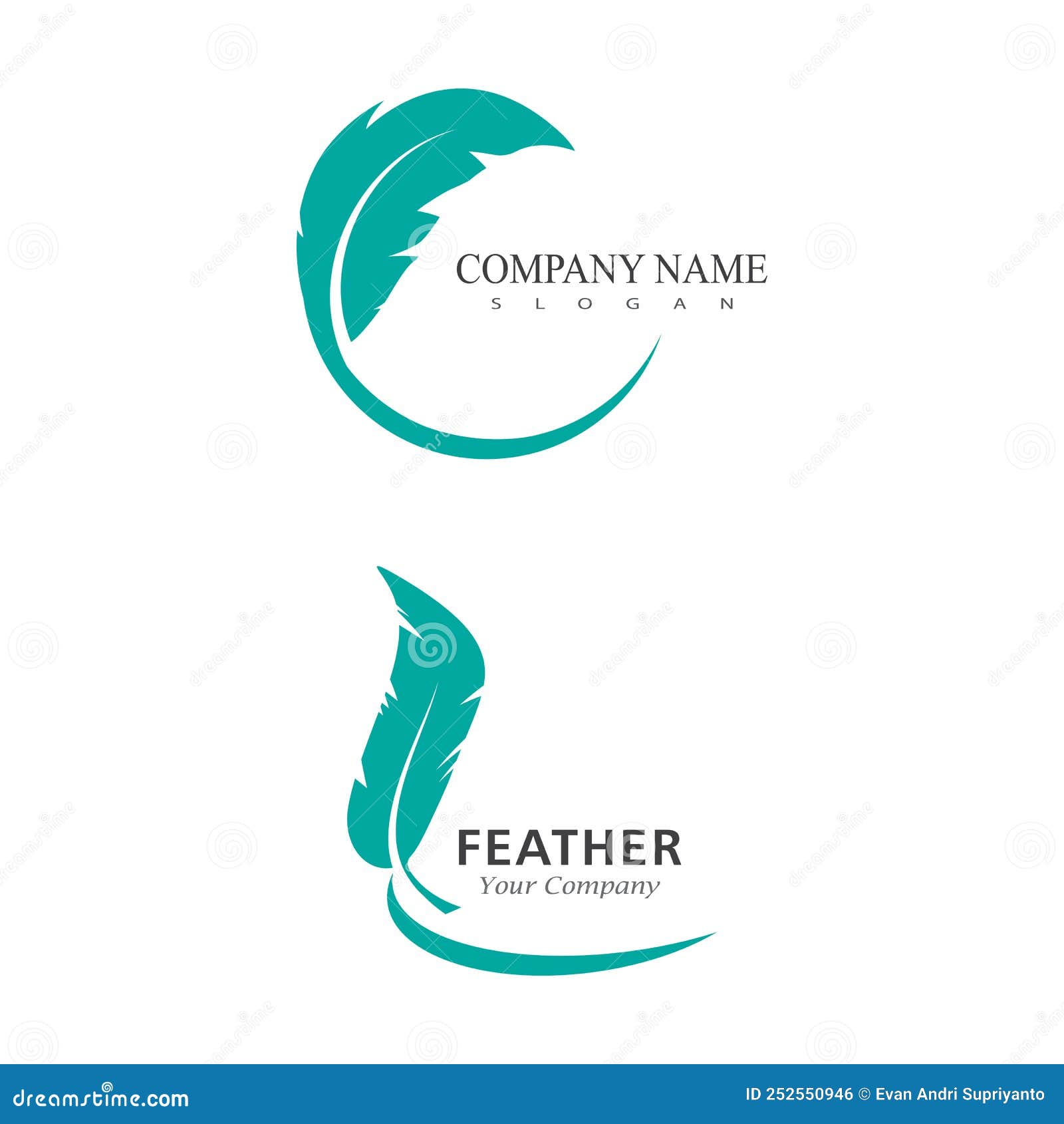 Feather Logo Vector Template Symbol Design Stock Vector - Illustration ...