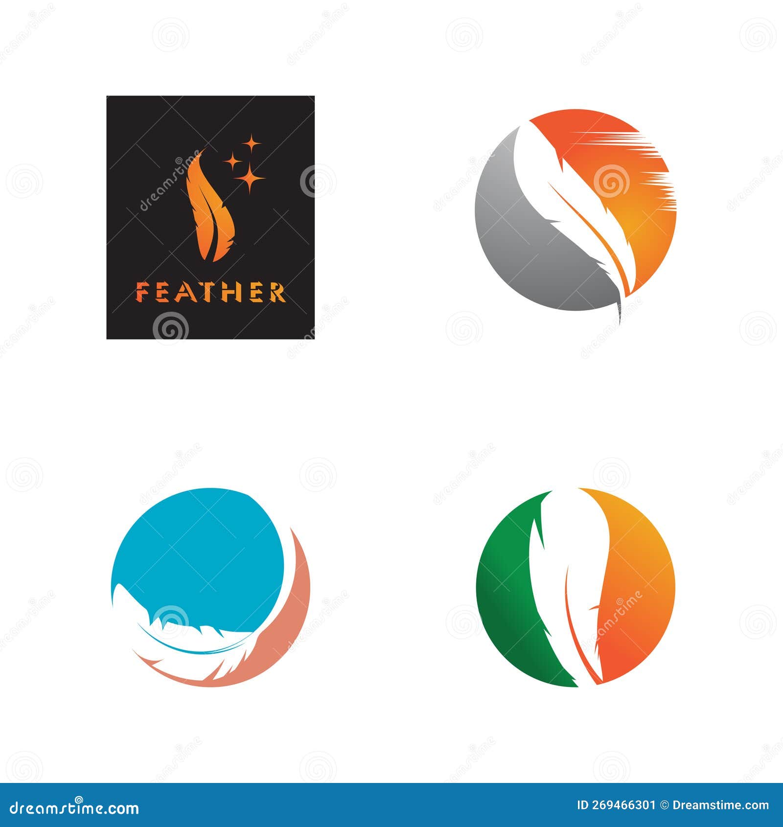 Feather Logo Vector Template and Symbol Design Stock Vector ...