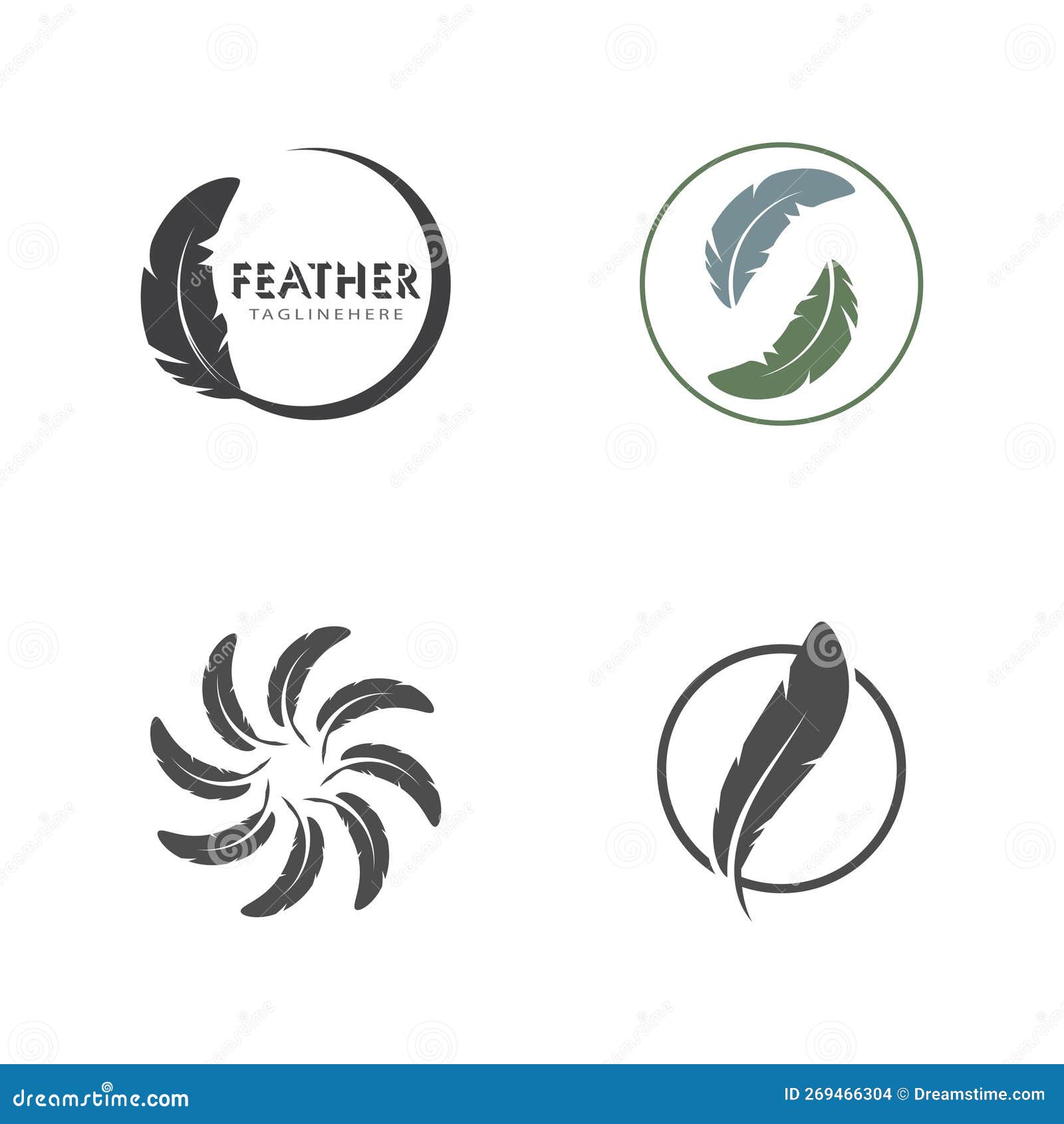 Feather Logo Vector Template and Symbol Design Stock Vector ...