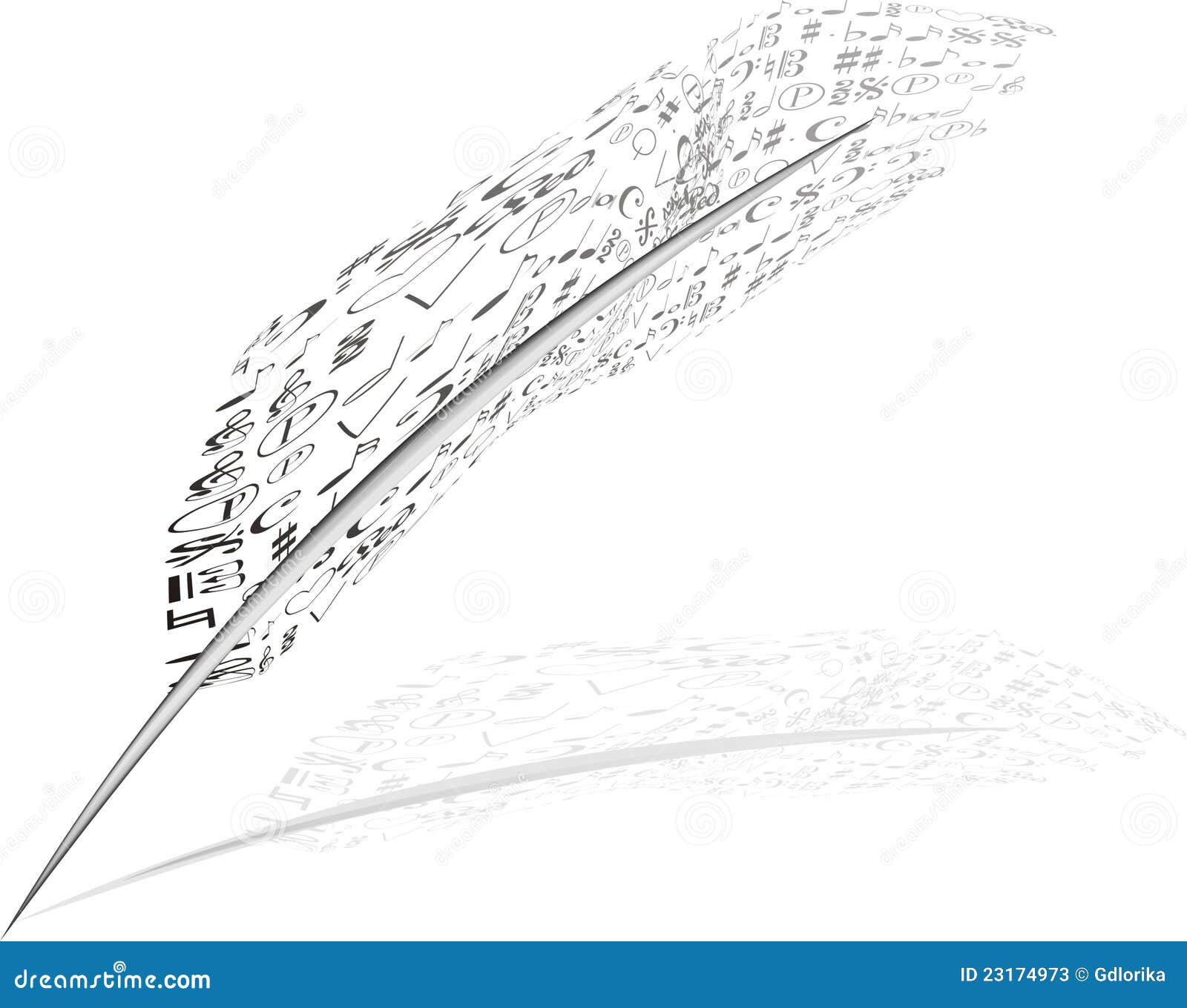 Feather, music, stock illustration. Illustration of lyre - 23174973