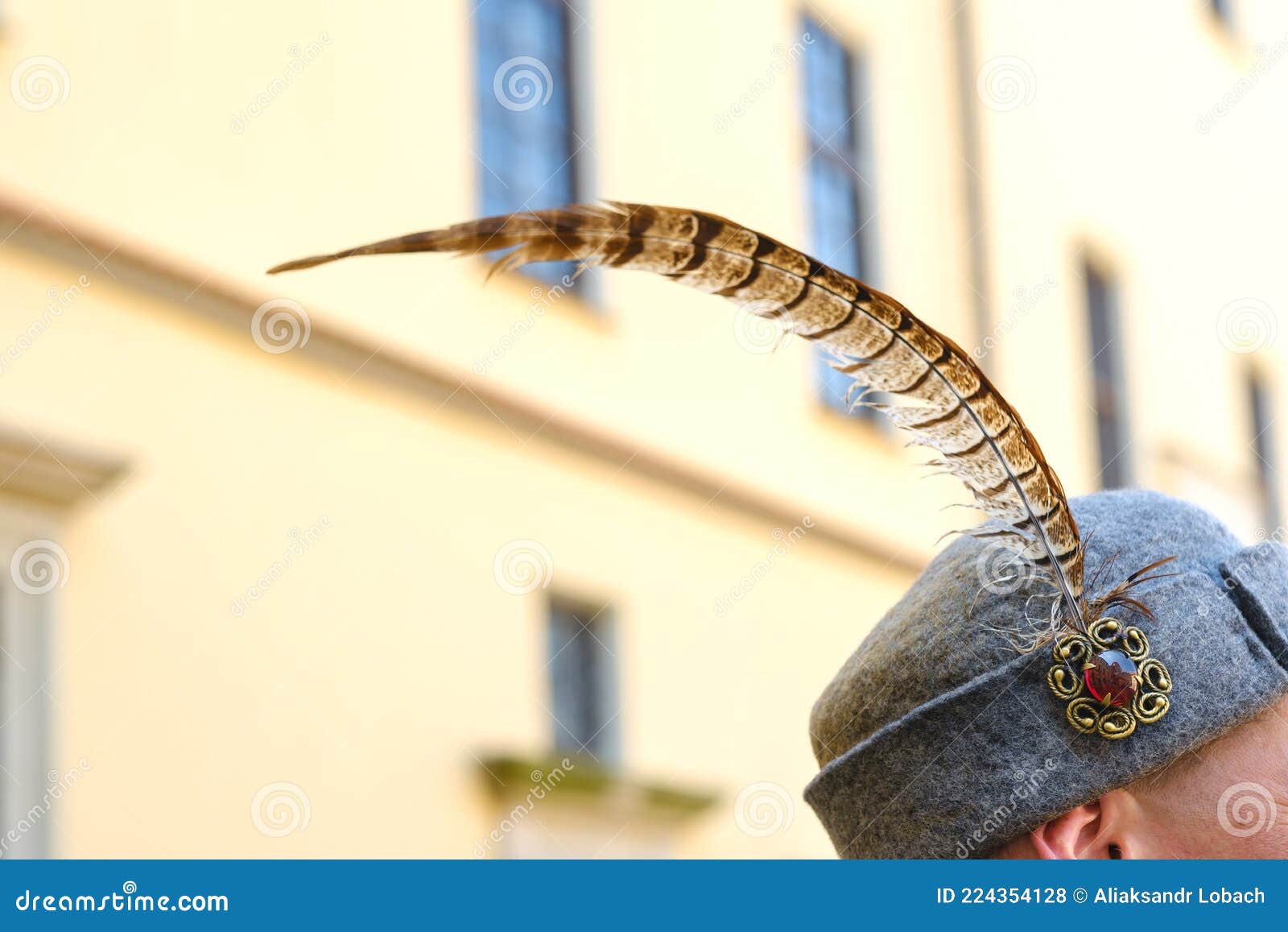 A Feather in an Old Soldier S Hat.Medieval Concept Stock Photo - Image ...