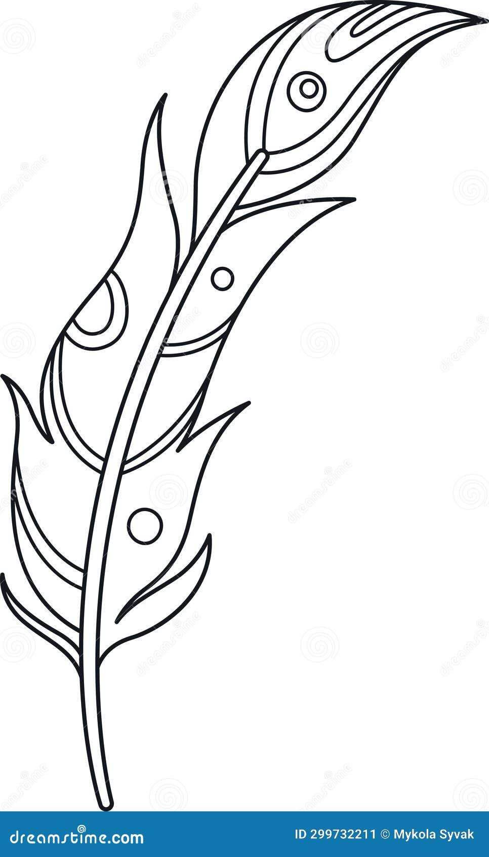 Feather Outline Boho stock illustration. Illustration of bird - 299732211