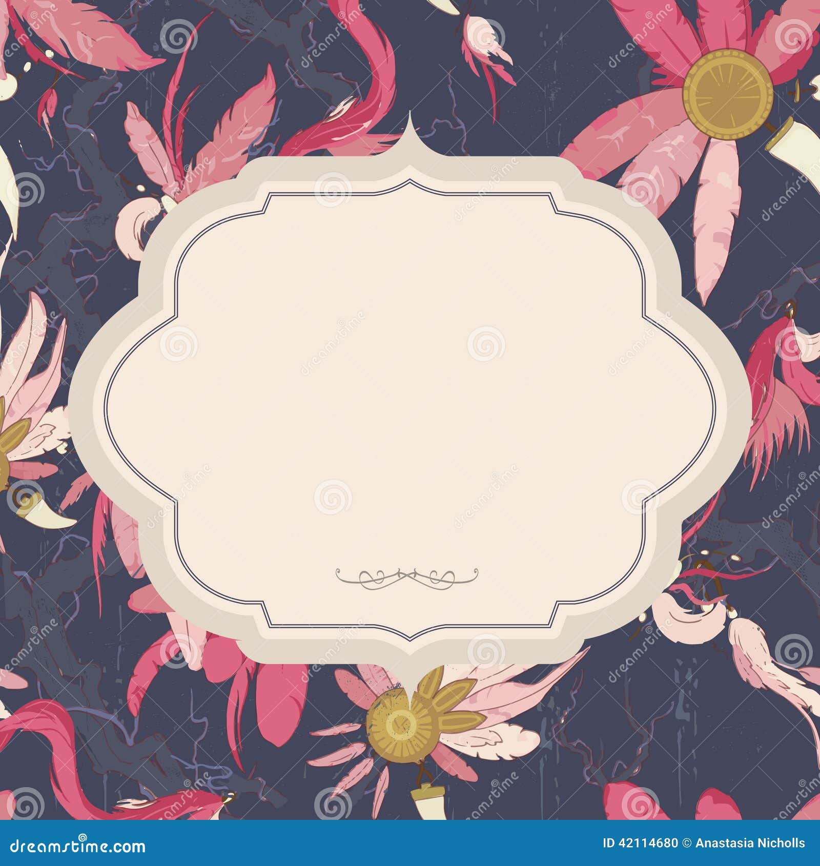 Feather pattern frame stock vector. Illustration of jewelery - 42114680