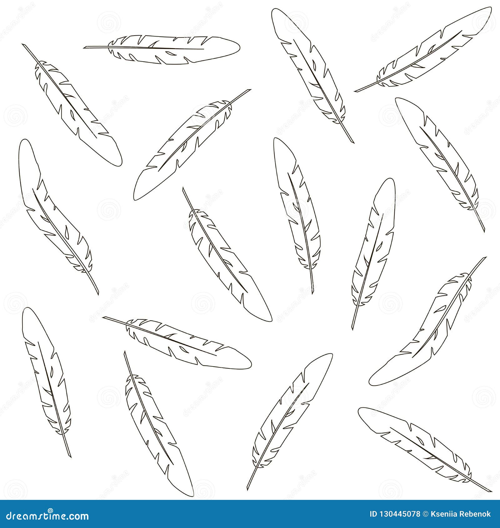 Seamless Pattern. Cut Out Feathers Stock Illustration - Illustration of ...