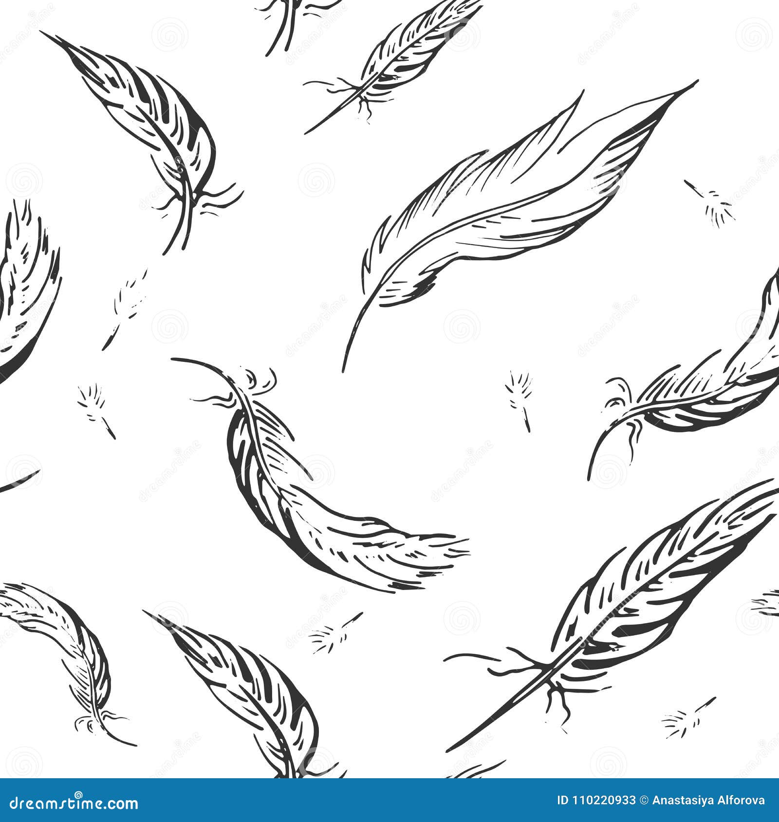 Feather pattern stock vector. Illustration of hippie - 110220933
