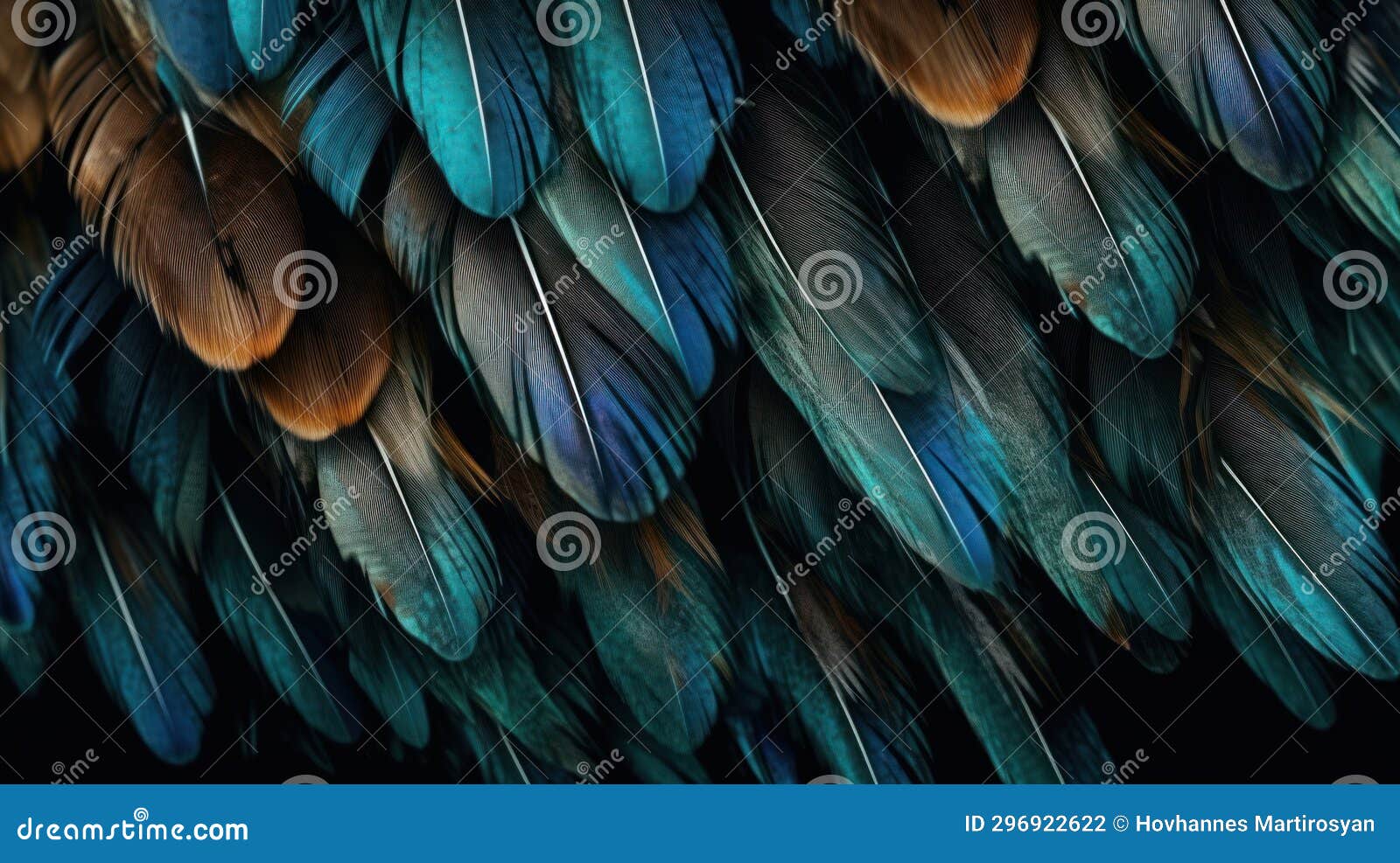 Feather Pattern. Watercolor Bird Feather Pattern from Wing Stock ...