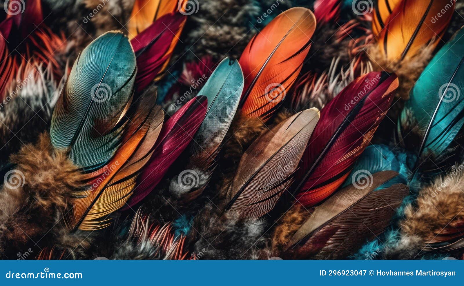 Feather Pattern. Watercolor Bird Feather Pattern from Wing Stock ...