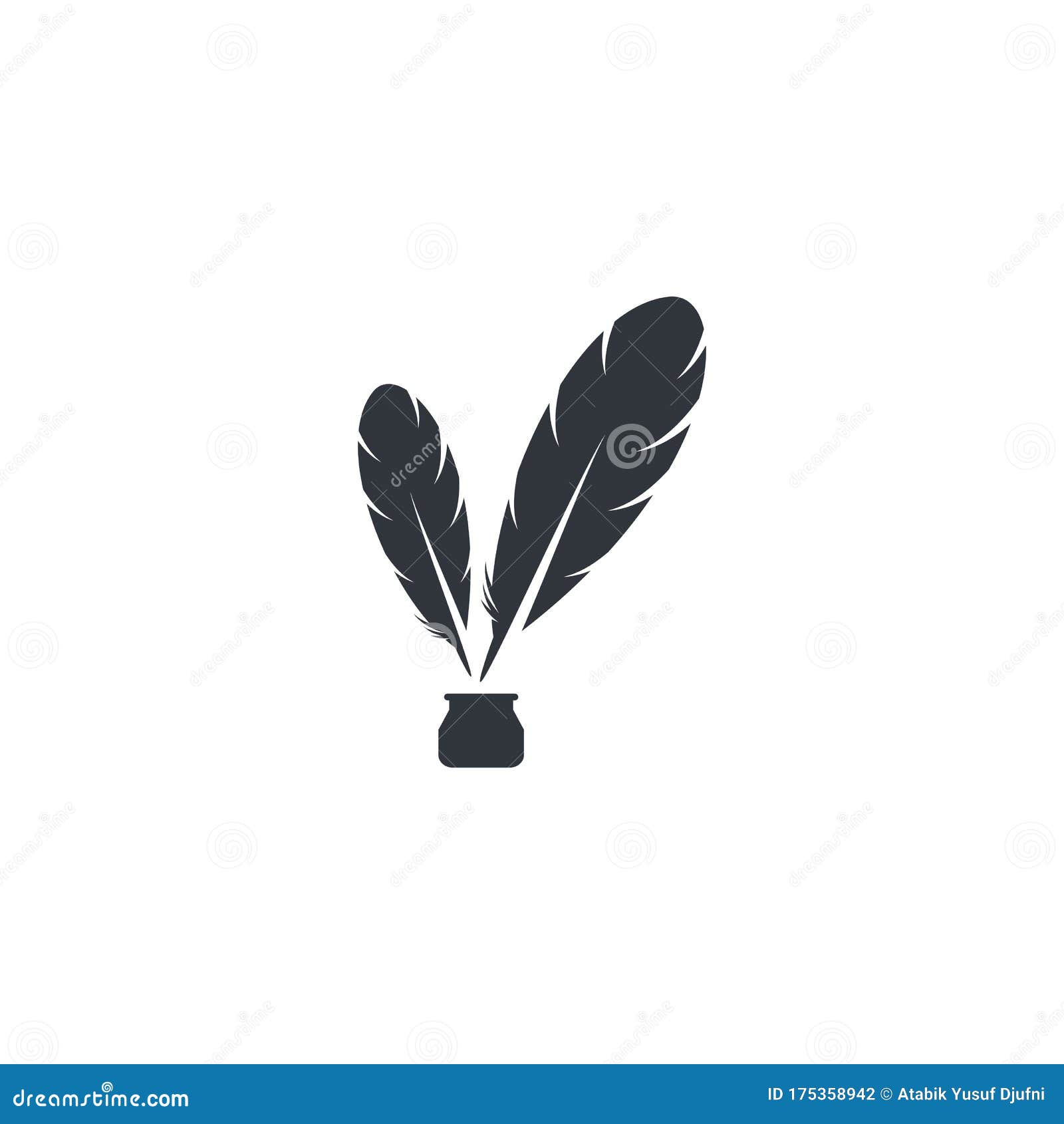 Feather pen icon vector stock vector. Illustration of realistic - 175358942