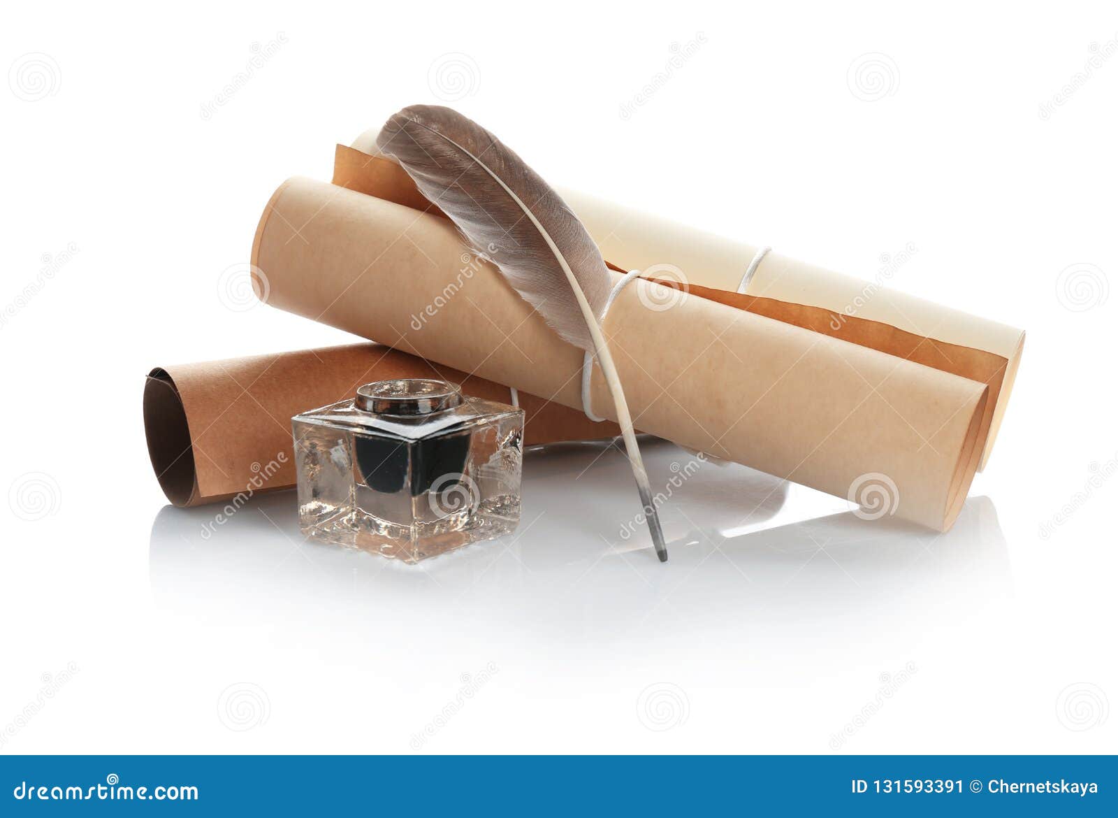 Feather Pen with Inkwell and Paper Scroll Stock Image - Image of ... Feather Pen with Inkwell and Paper Scroll Stock Image - Image of ...