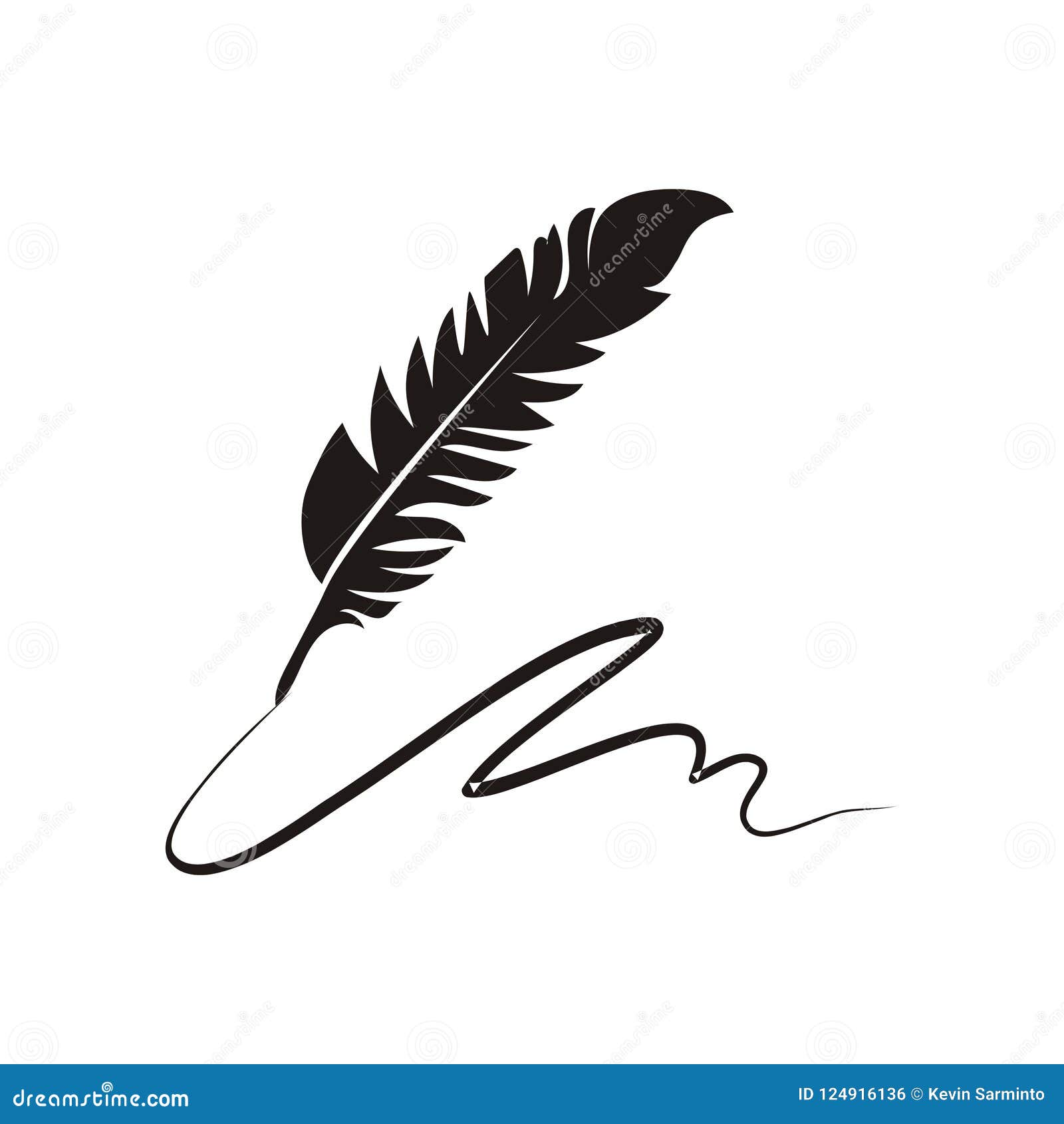 Feather pen logo stock vector. Illustration of calligraphy - 124916136