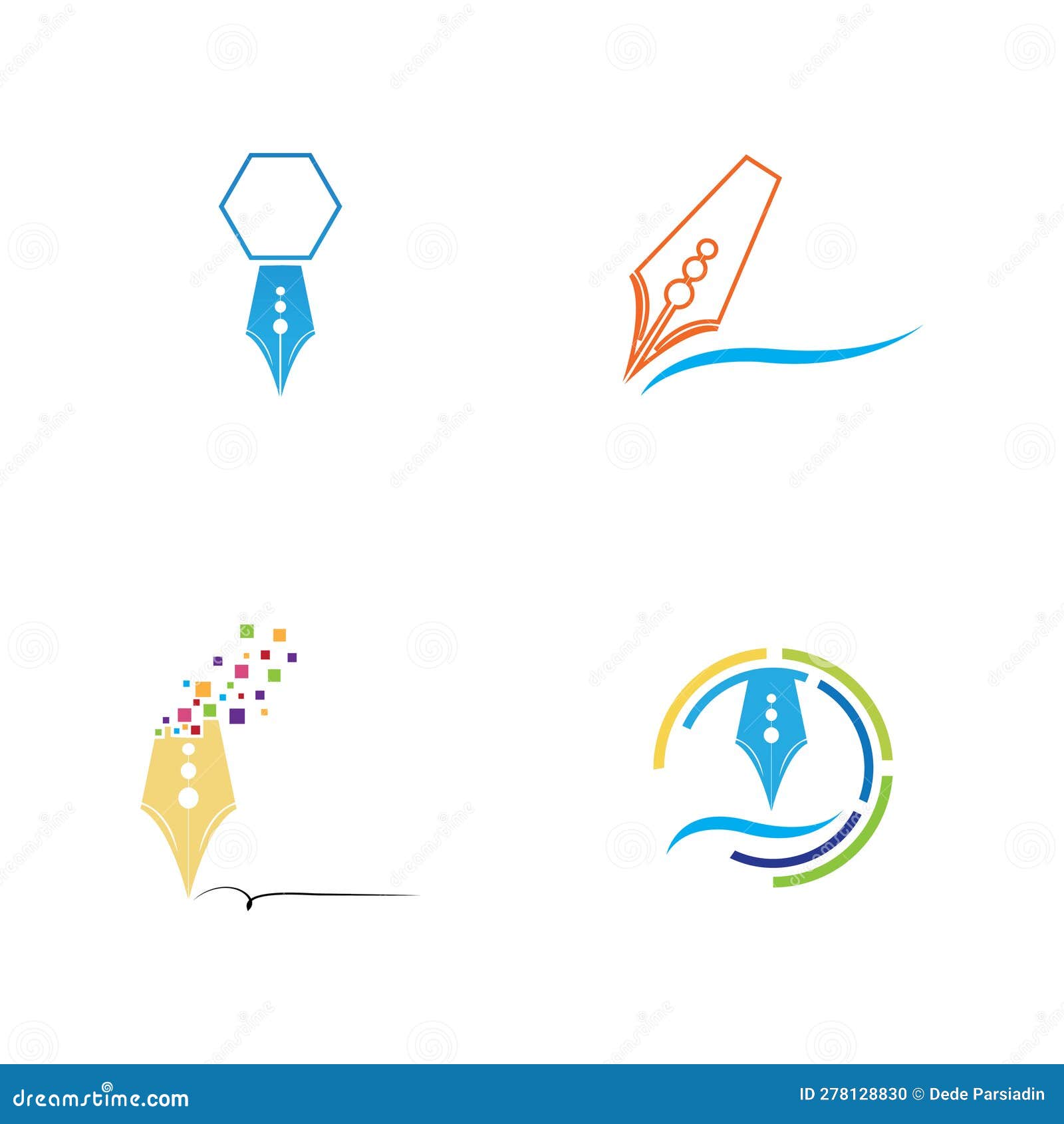 Feather pen Logo template stock vector. Illustration of simple - 278128830