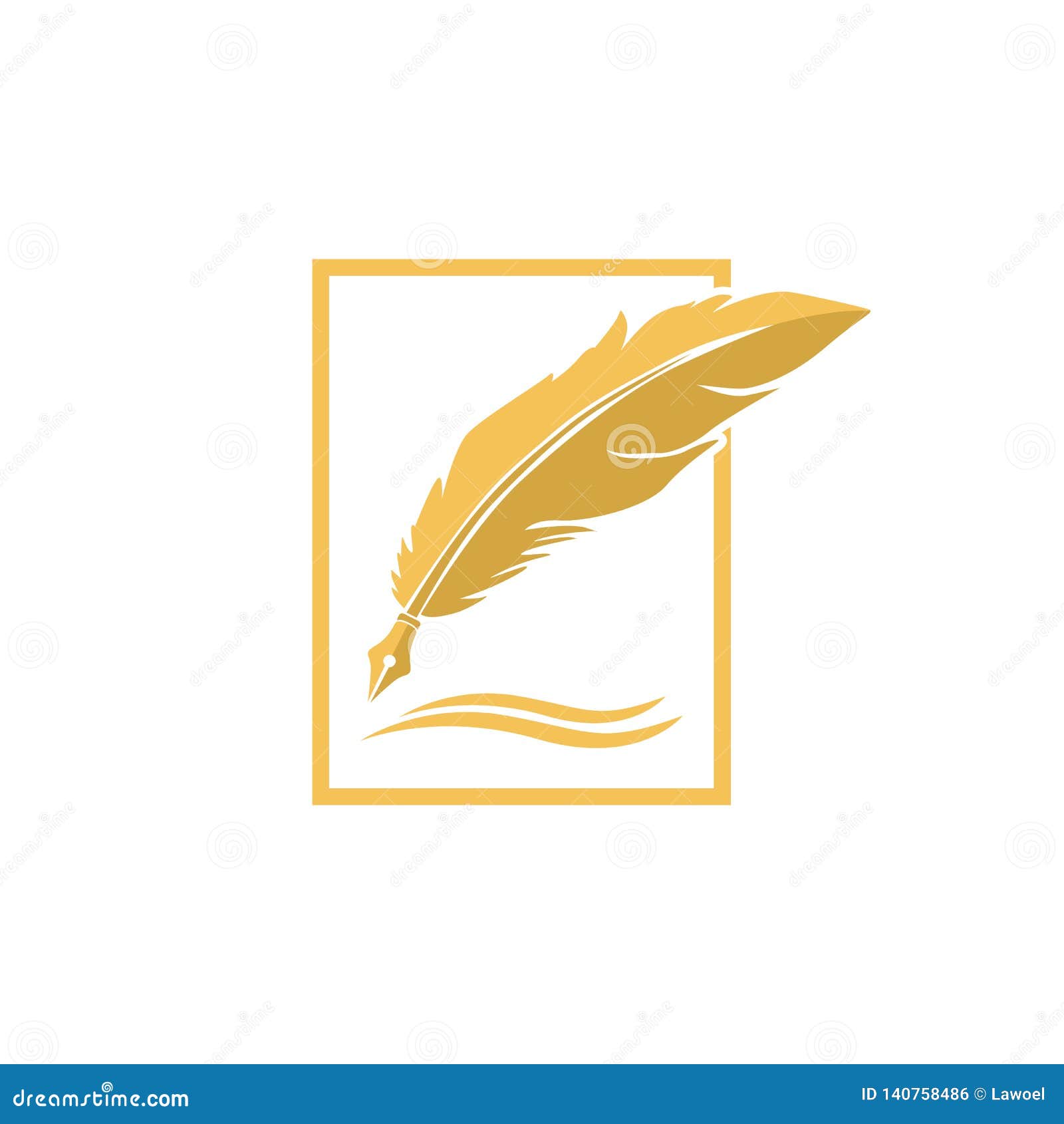 Feather pen logo designs stock vector. Illustration of luxury - 140758486