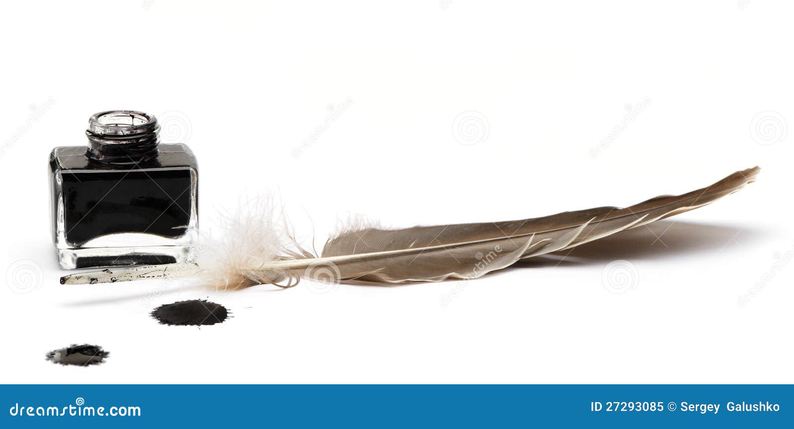 Feather Pen Set of Abstract Colour Stock Image - Image of isolated ...