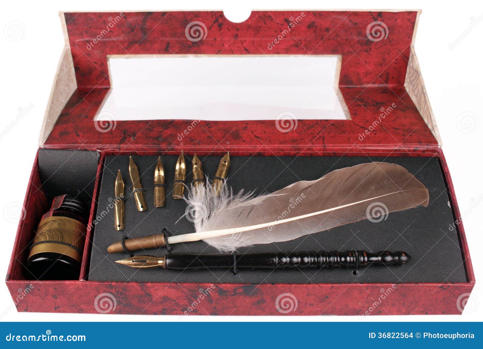 Feather Pen stock photo. Image of inkwell, feather, background - 36822564