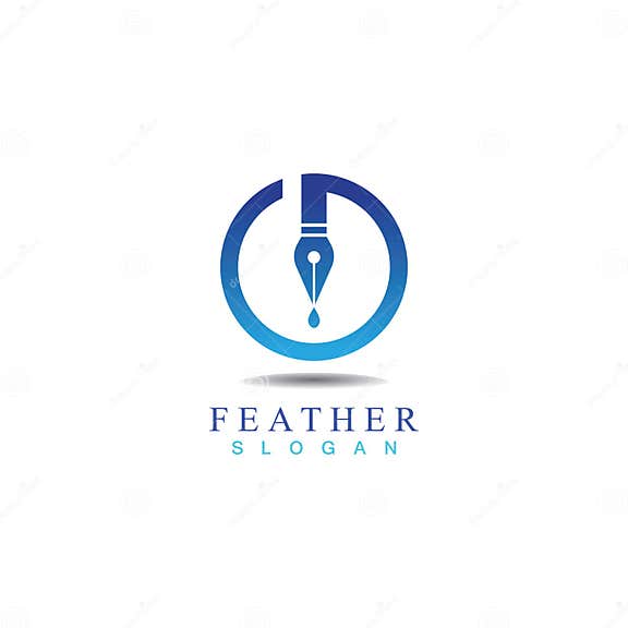 Feather Pen Write Logo Template, Design Vector, Emblem, Design Concept ...
