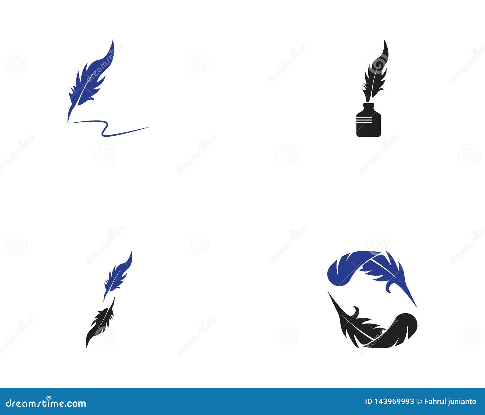 Feather Pen Write Sign Logo Stock Vector - Illustration of black ...