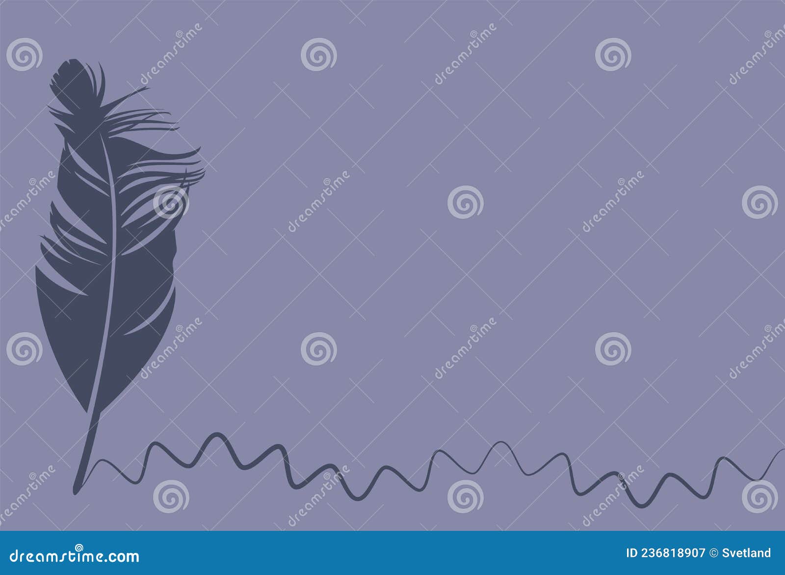 Feather Pen Writing, Background with Copy Space. Vector Illustration ...