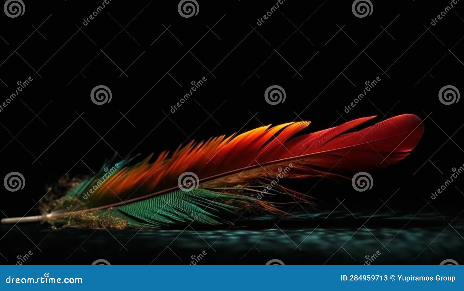 Feather Quill Pen, Elegance in Nature, Vibrant Blue Colors Generated by ...