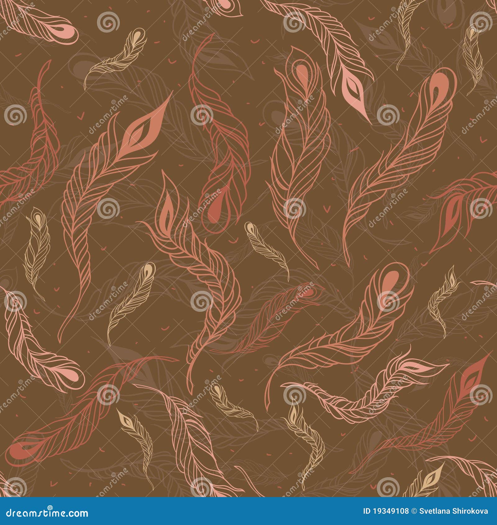 Feather seamless pattern stock vector. Illustration of ornament - 19349108