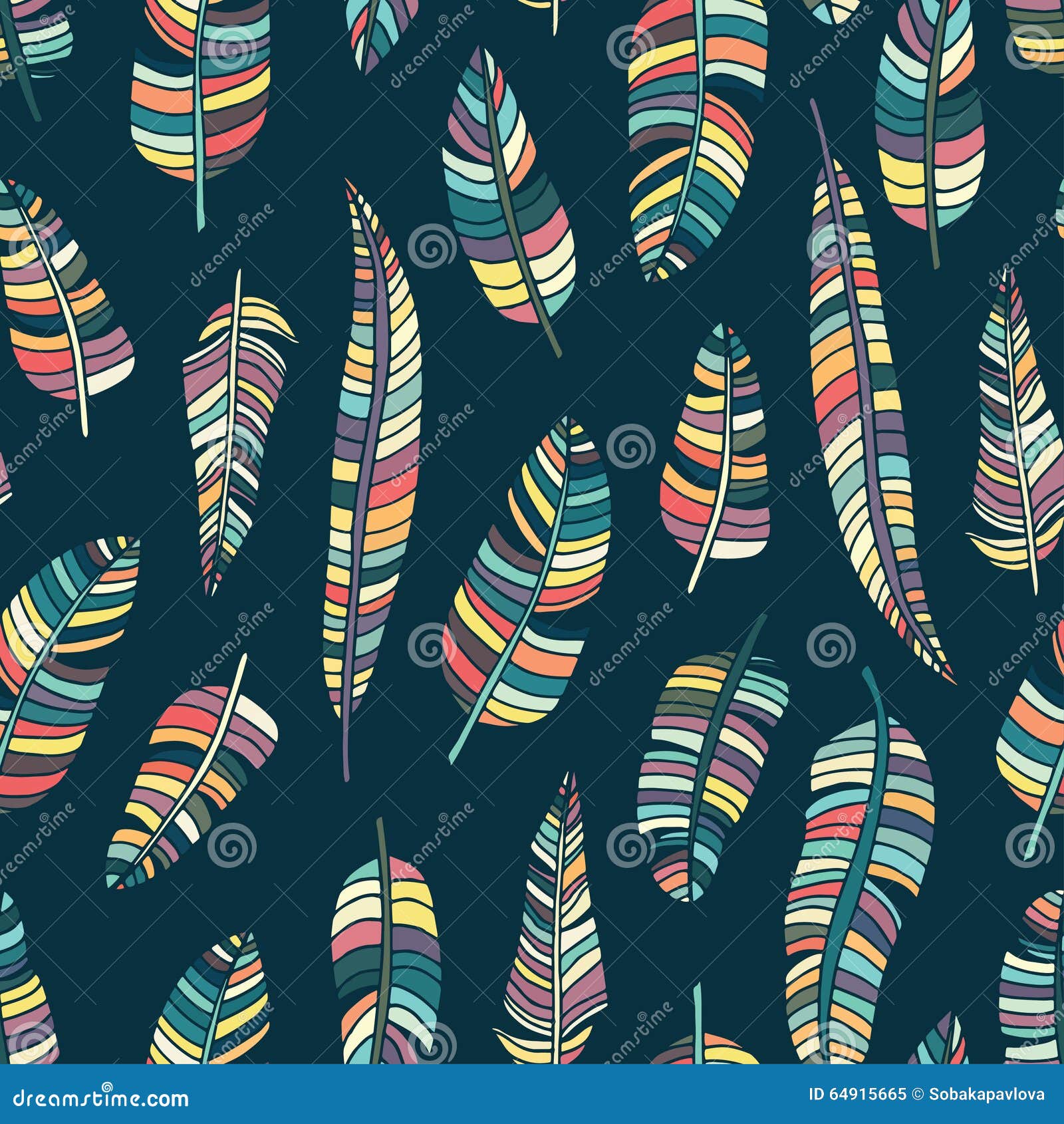 Feather Seamless Pattern Background. Feather Textile Pattern. Stock ...