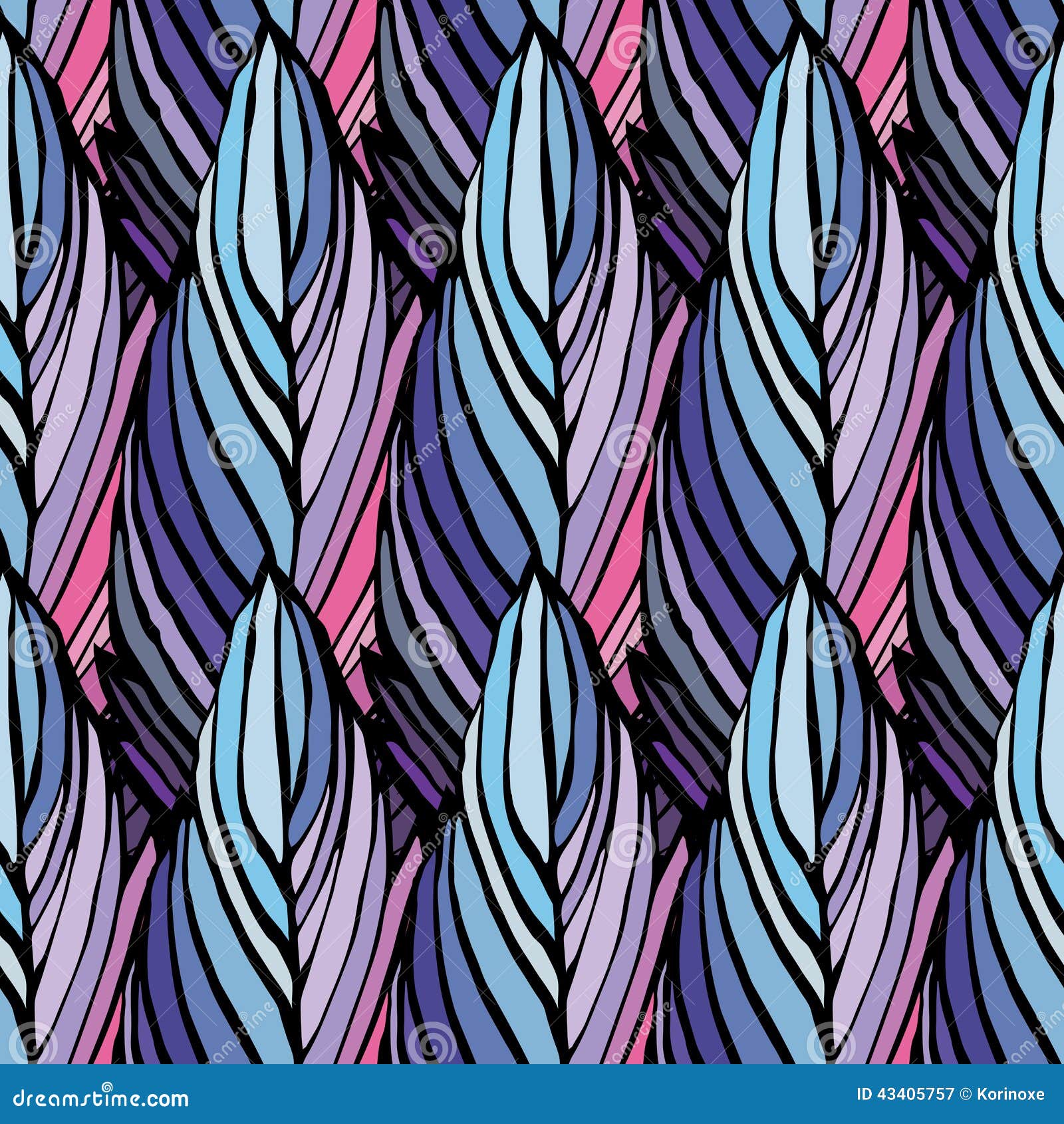 Feather seamless pattern stock vector. Illustration of outline - 43405757