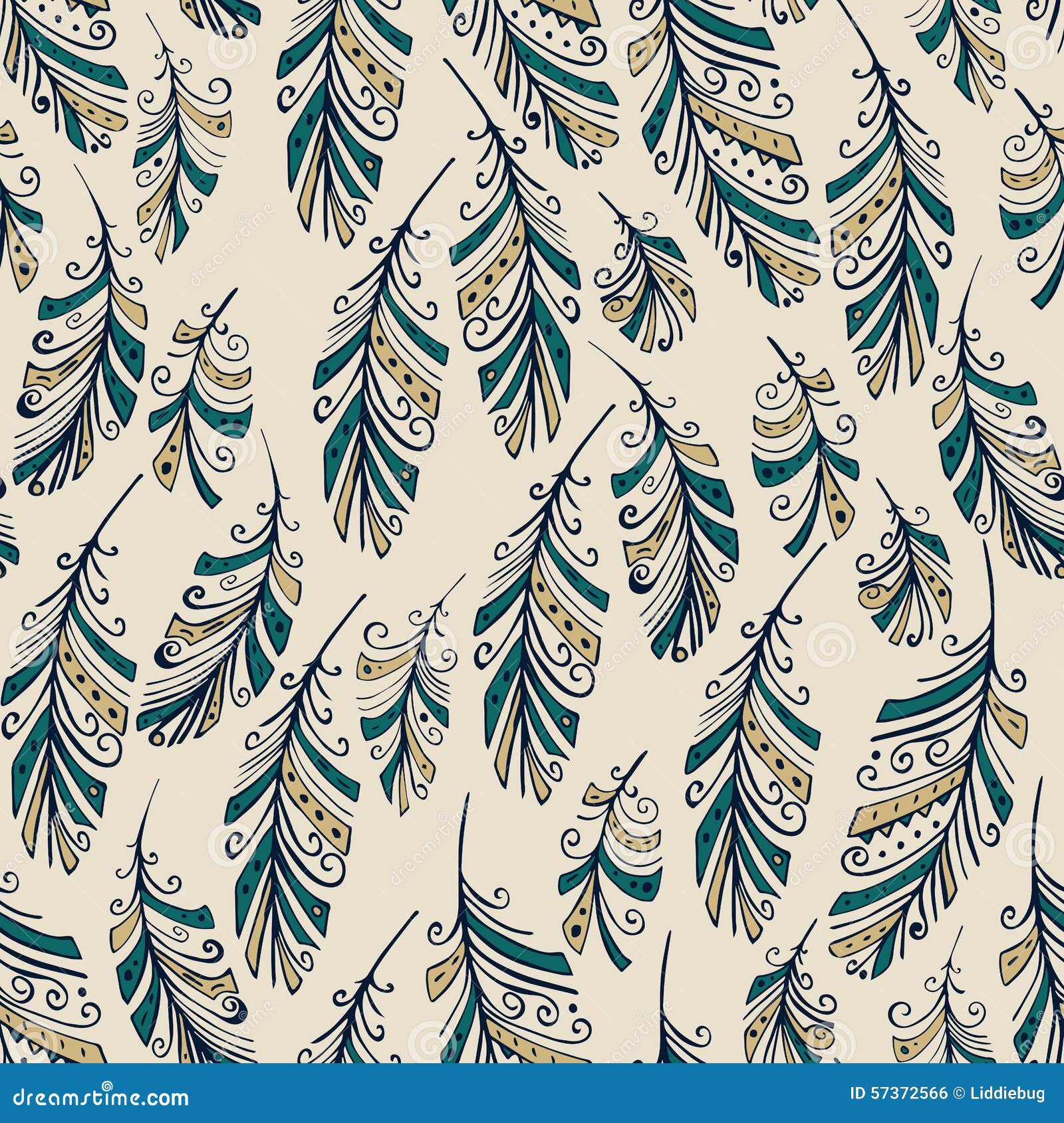Feather seamless pattern stock vector. Illustration of design - 57372566