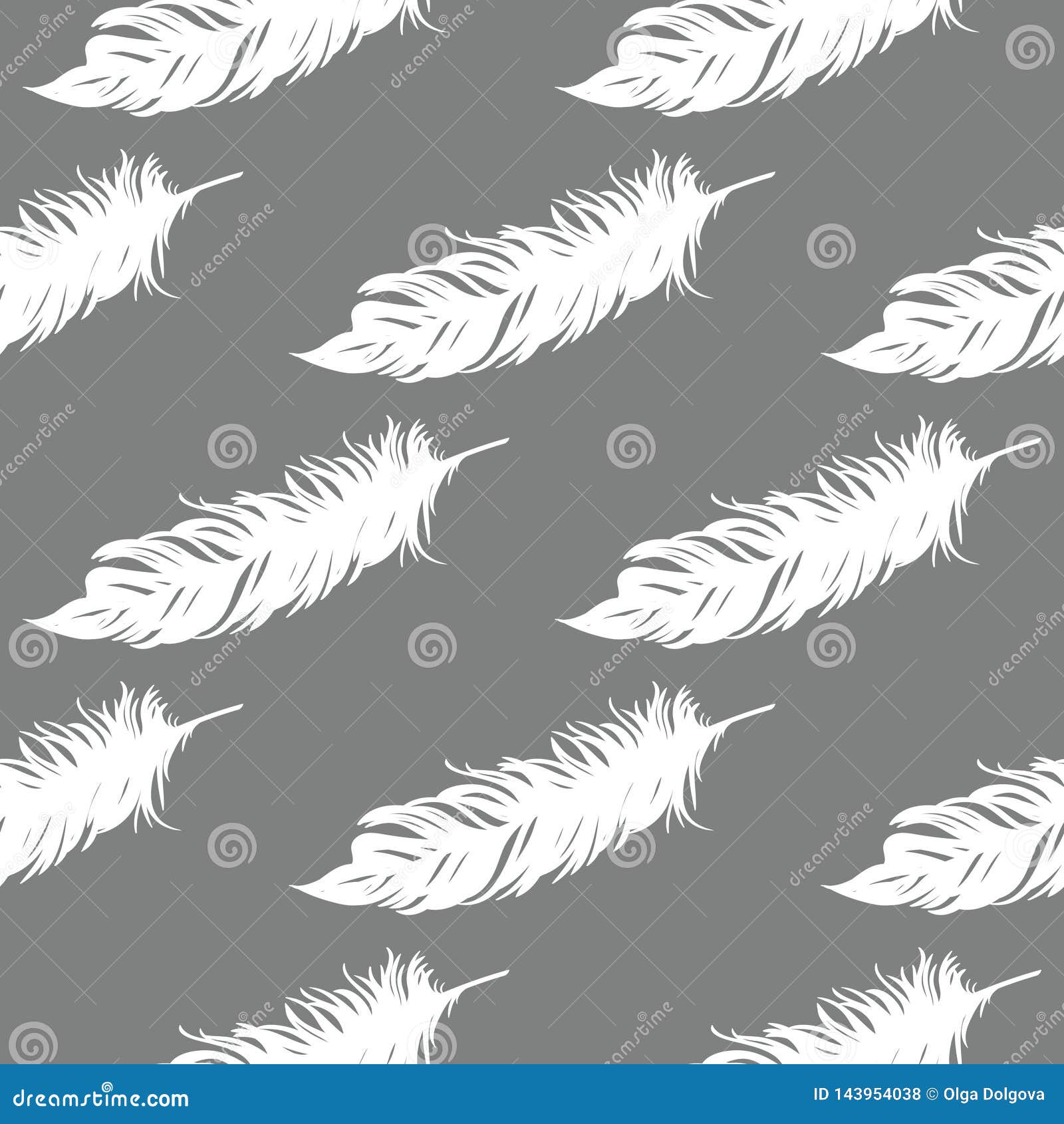 Feather seamless pattern. stock vector. Illustration of creative ...