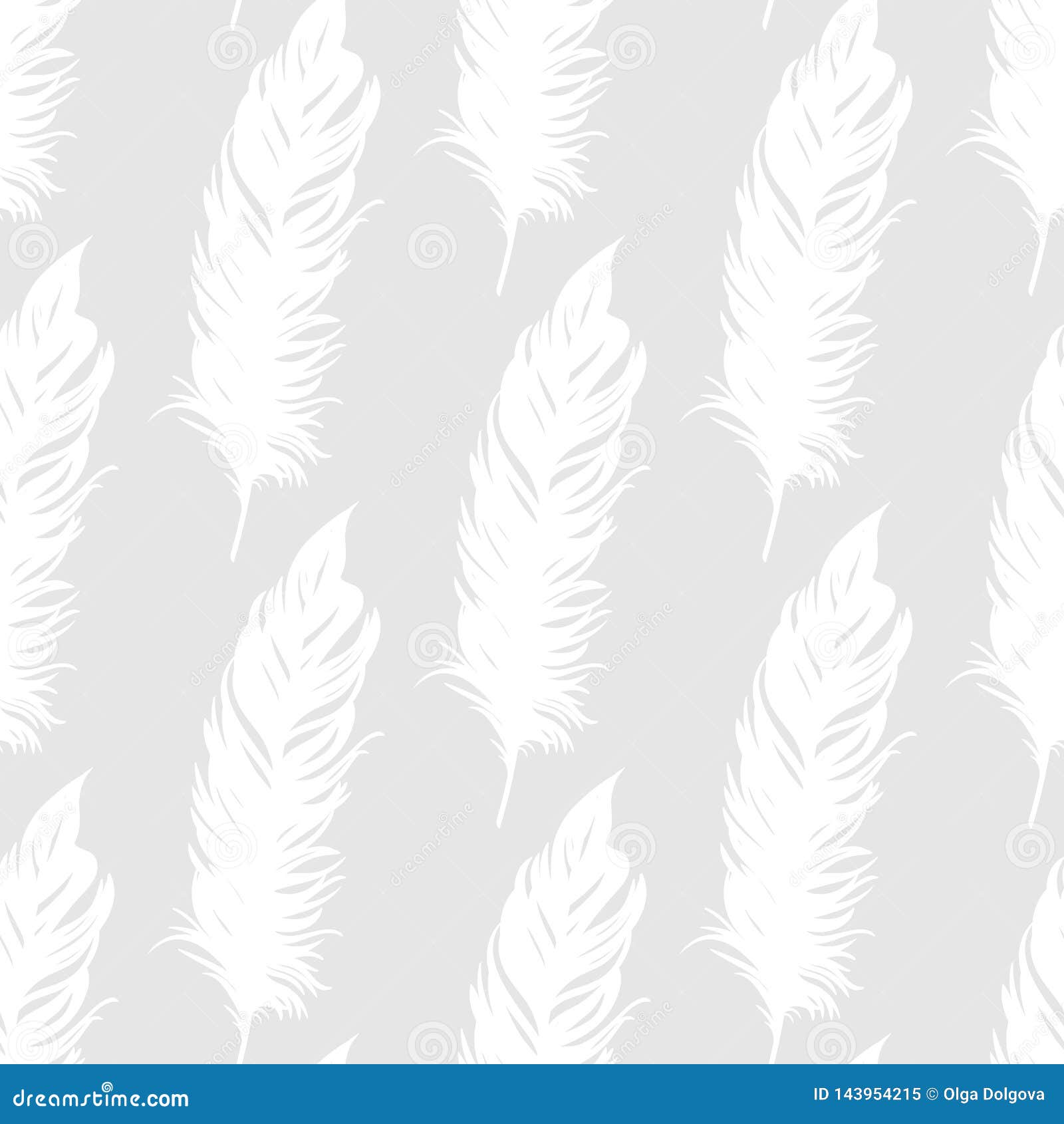 Feather Seamless Pattern Stock Vector Illustration Of Black 143954215