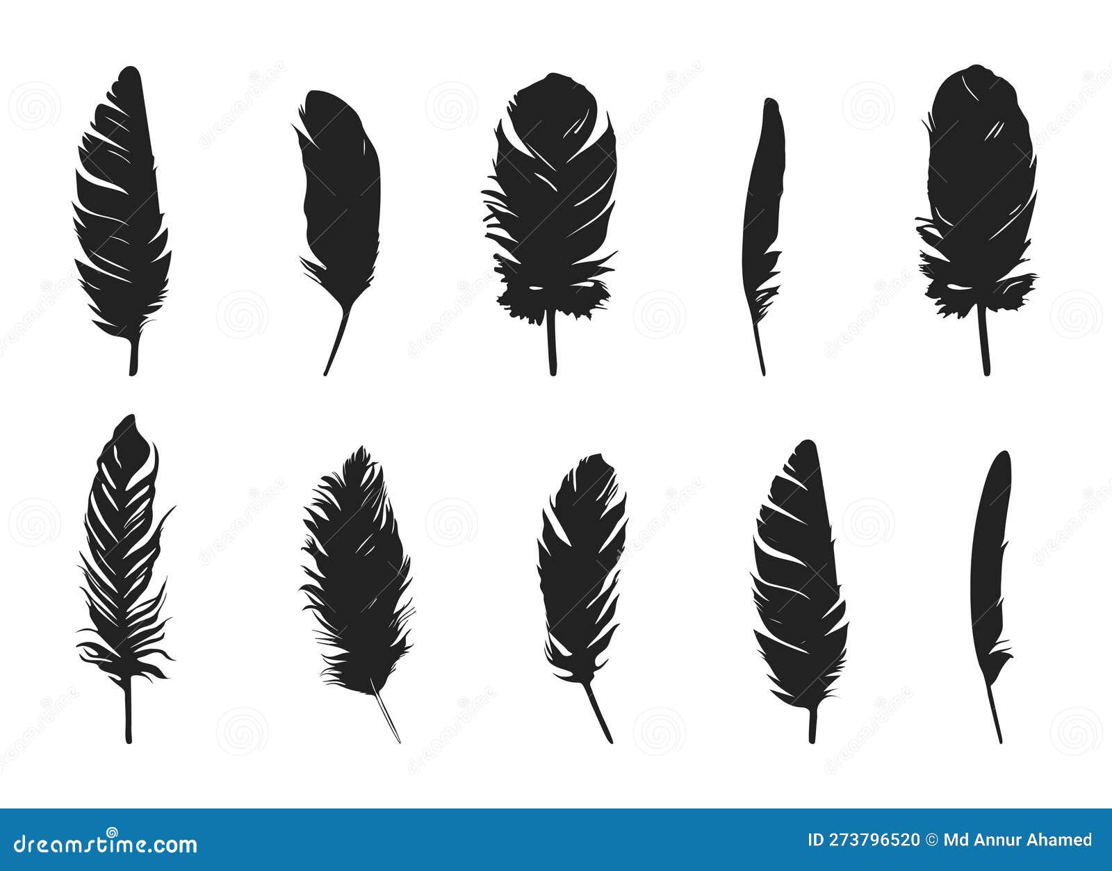 Feather Silhouette Feather Svg Feather Of Birds Silhouette Feather Vector Stock Vector