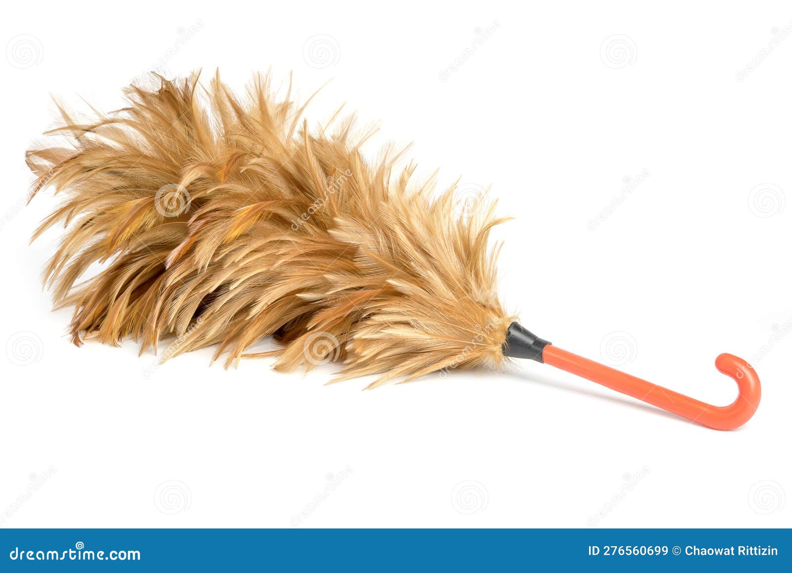 Feather Soft Duster with Plastic Handle on White Background Stock Image ...
