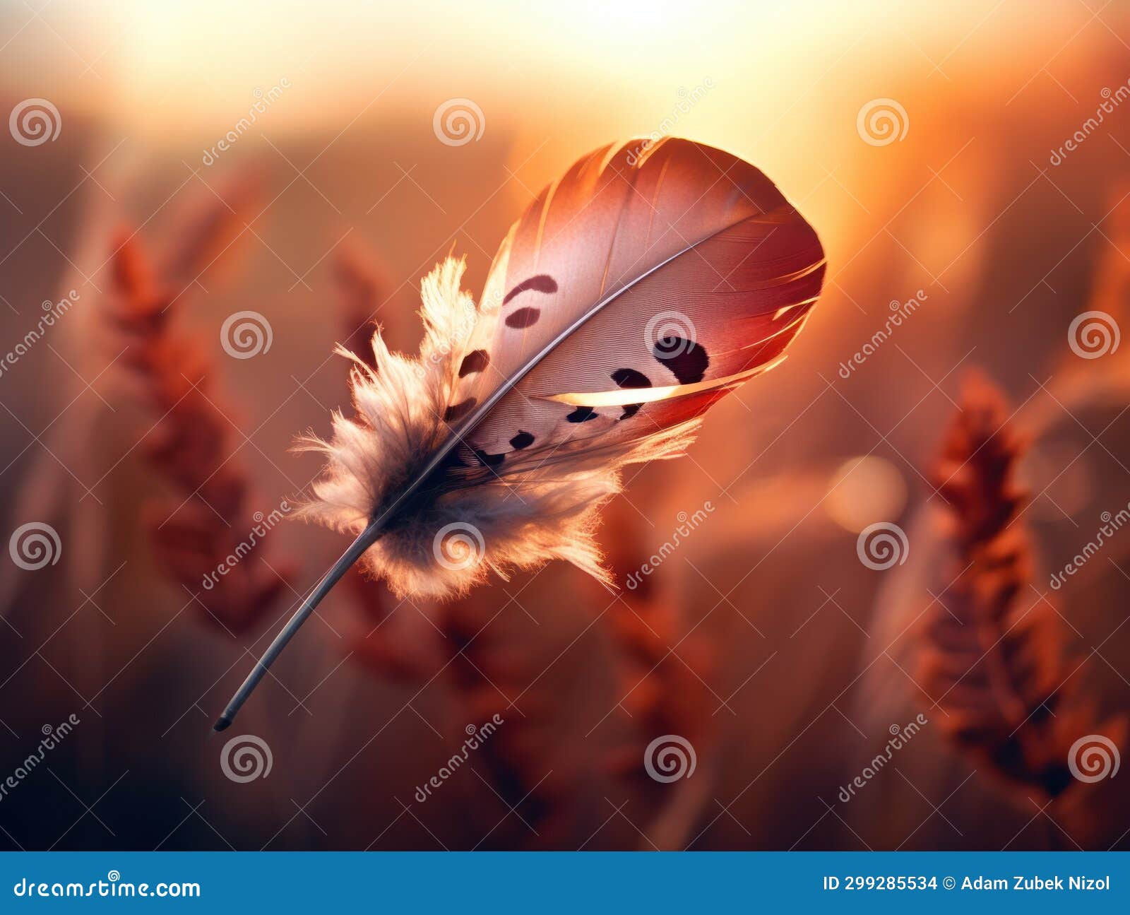 A feather on a stick stock illustration. Illustration of synthography ...