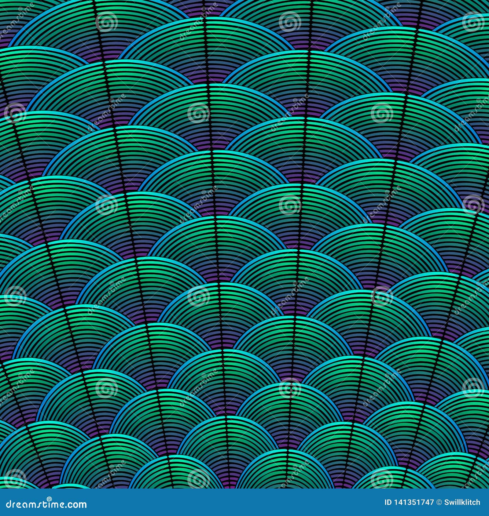 Feather Styled Background with Curved Lines Styled As Exotic Bird ...