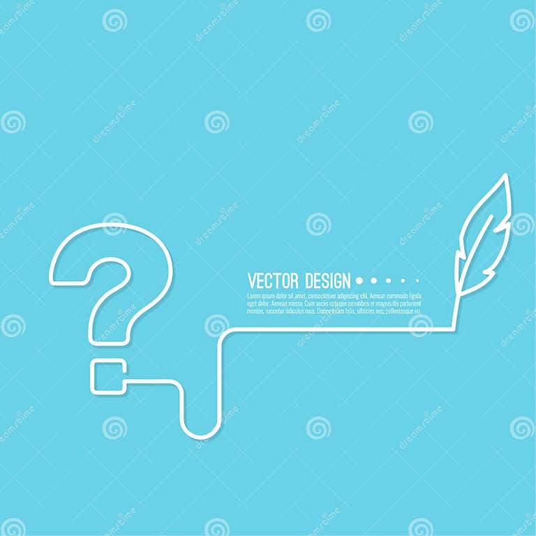 Feather symbol design. stock vector. Illustration of answer - 245920149