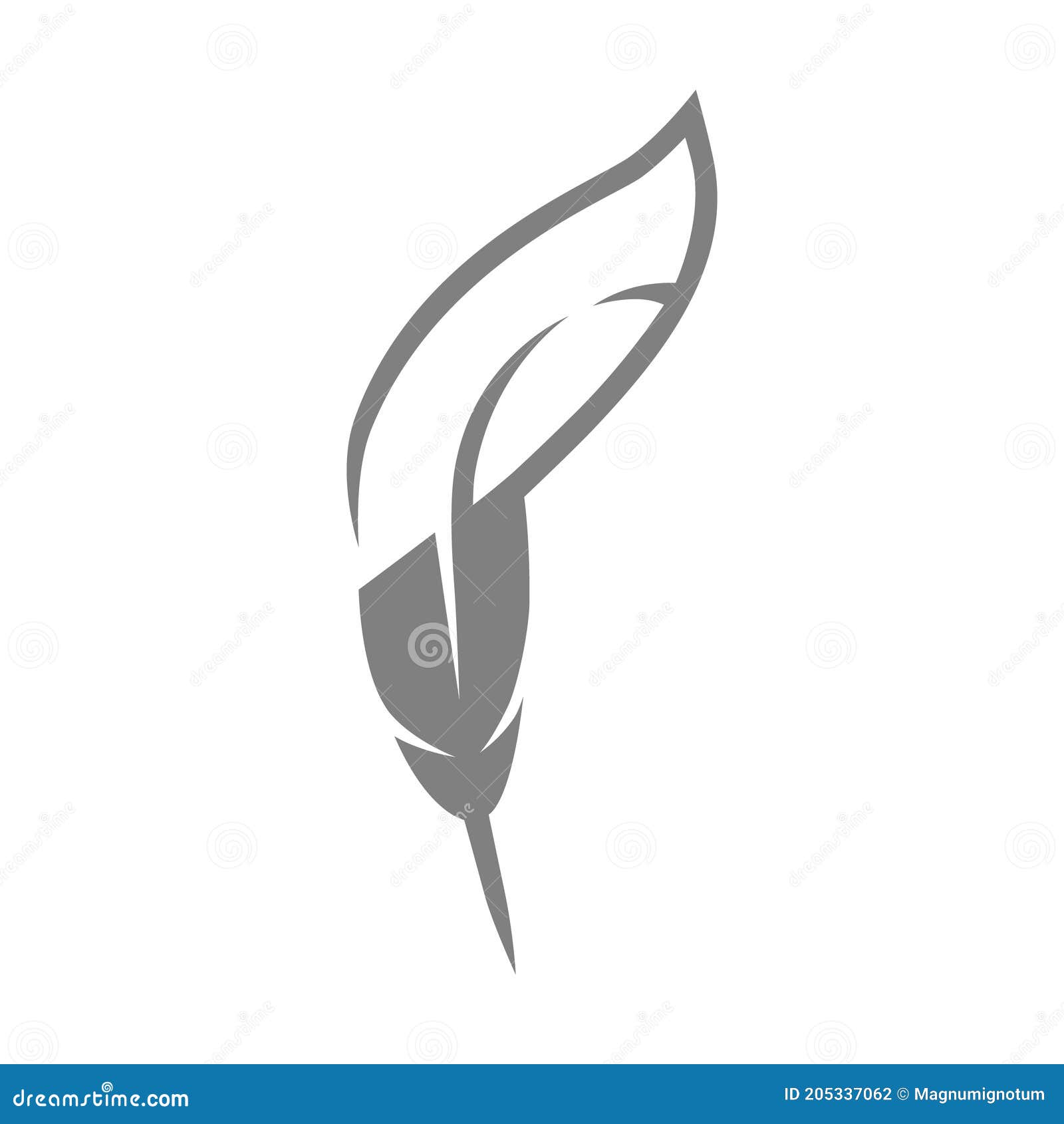Feather Symbol on White Backdrop Stock Vector - Illustration of concept ...