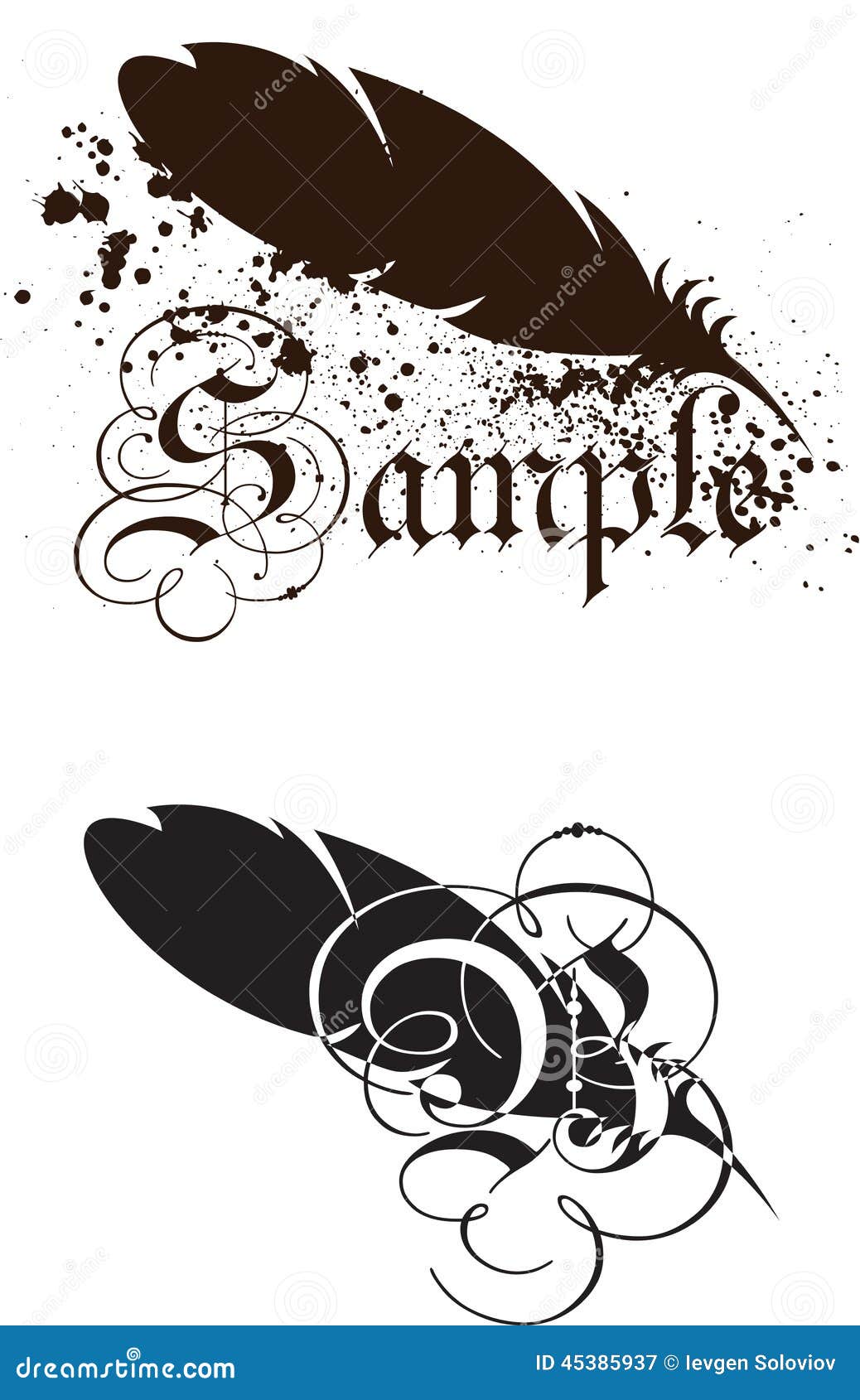 Feather with text stock vector. Illustration of fluffy - 45385937