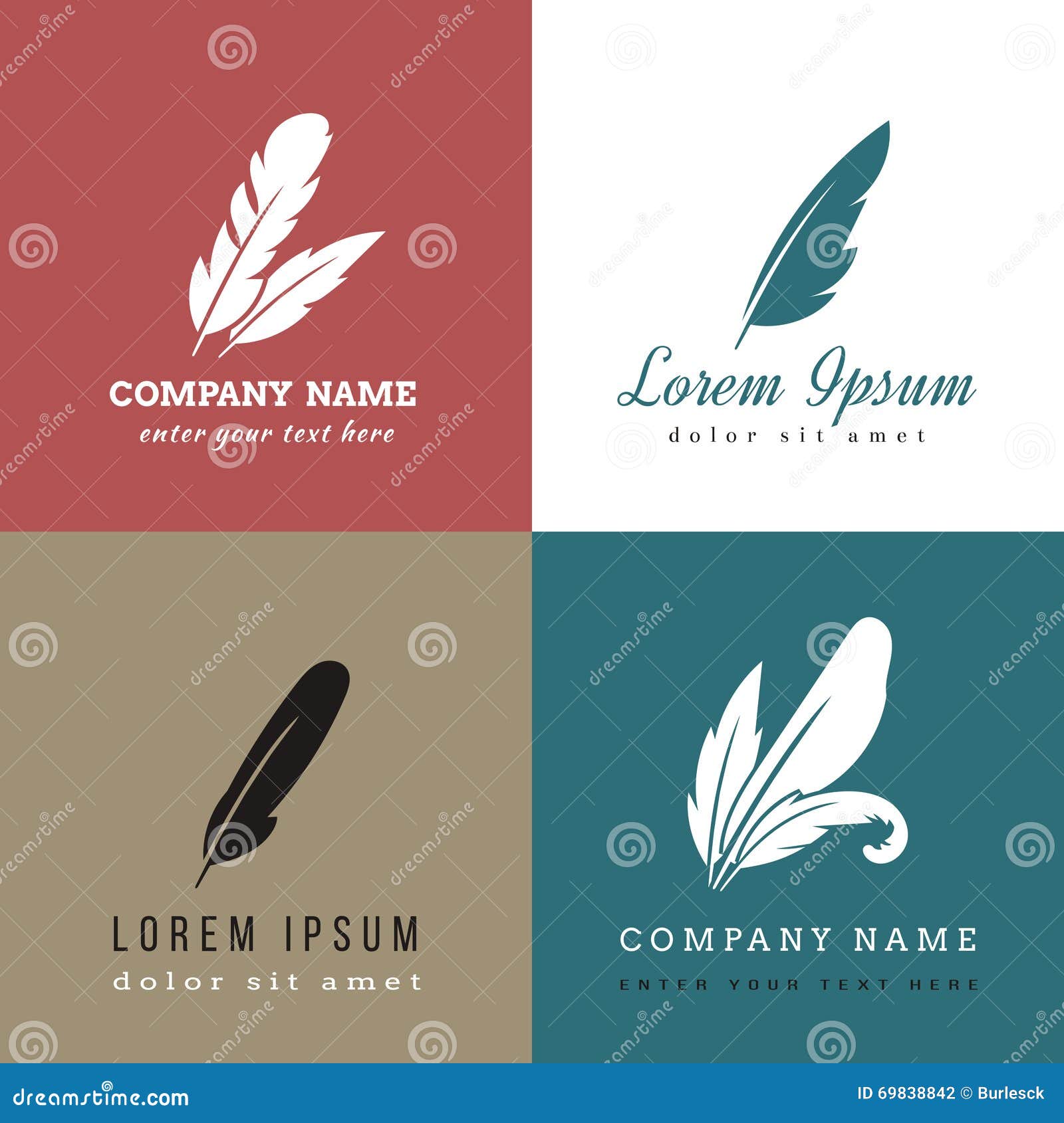 Feather Vector Logo Templates Stock Vector - Illustration of abstract ...