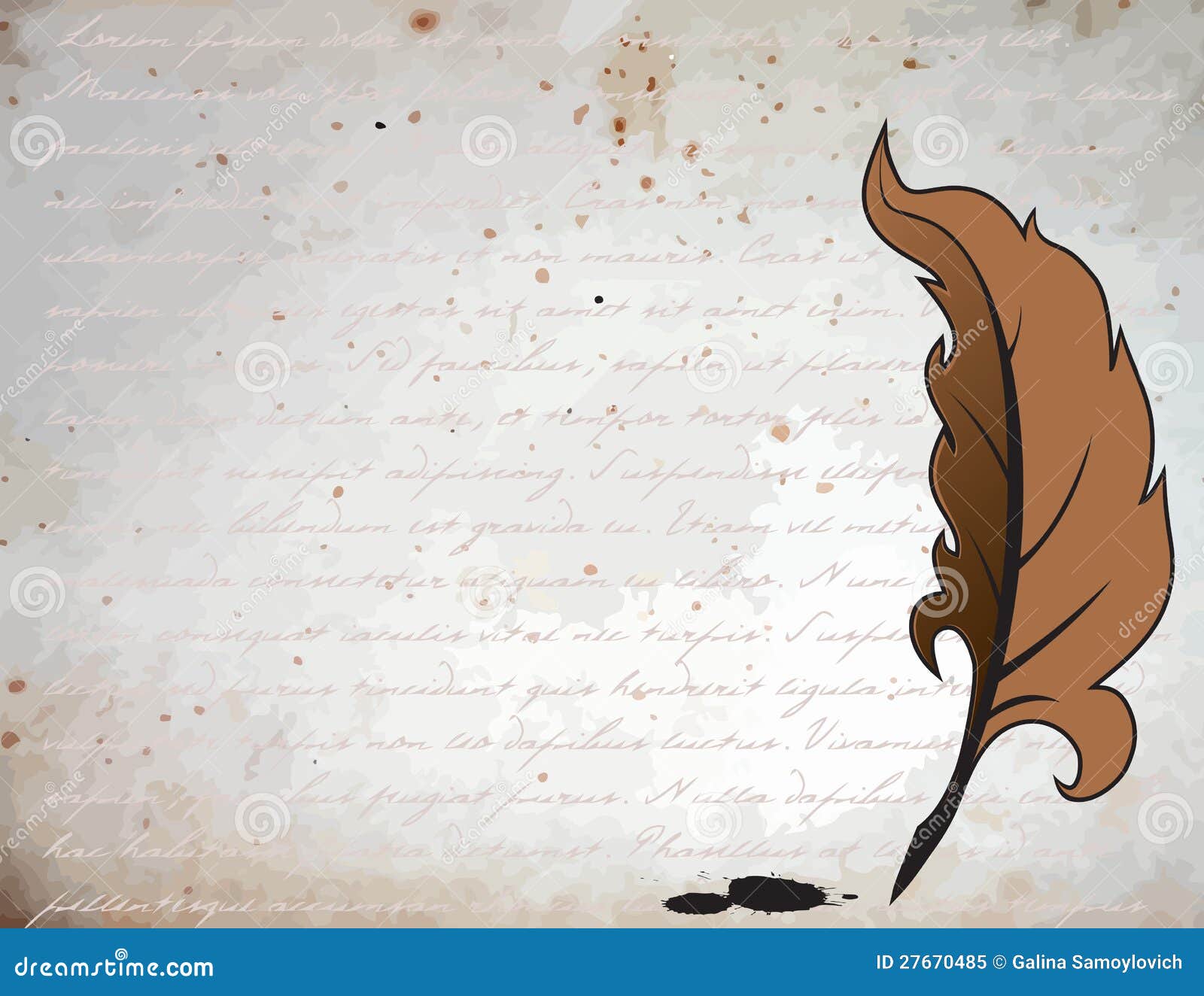 Feather for writing stock vector. Illustration of retro - 27670485