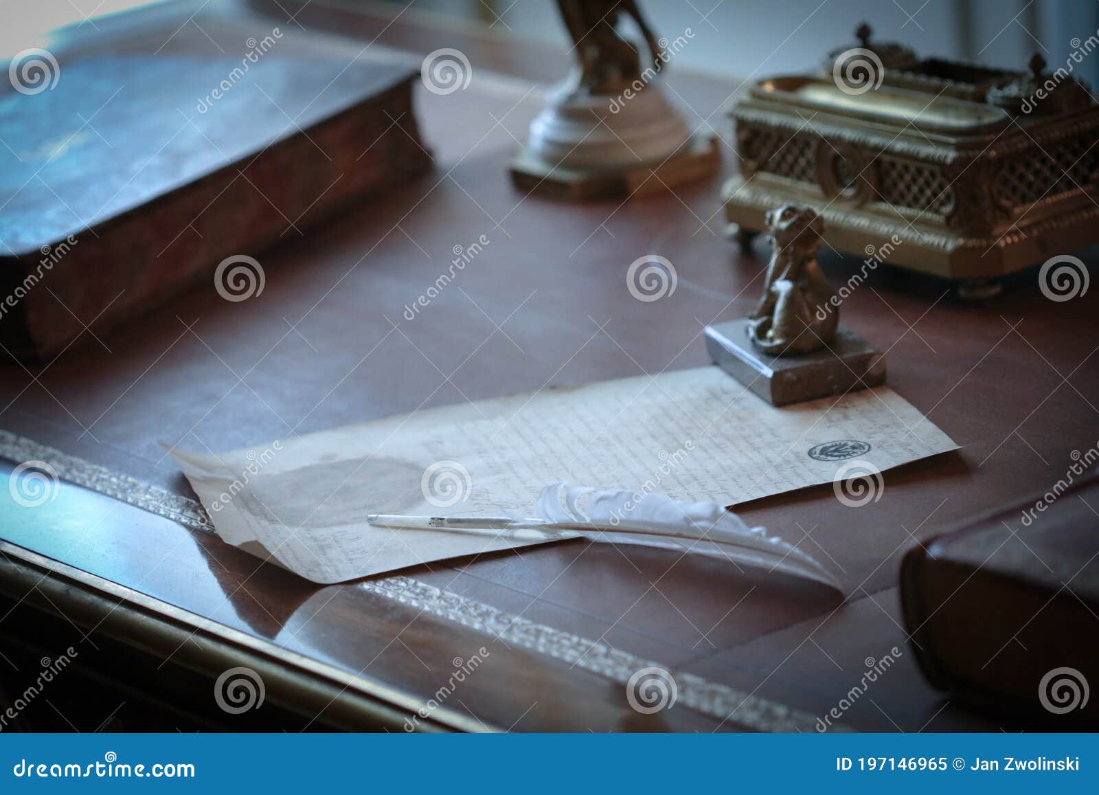 Feather written old letter stock image. Image of card - 197146965