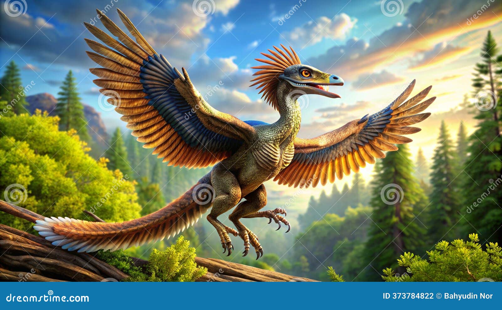 Microraptor Dinosaur 3D Isolated Stock Image | CartoonDealer.com #269173399