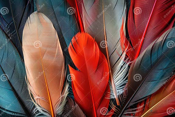 Feathers Arranged in Pattern Creating Beautiful Display of Harmony and ...