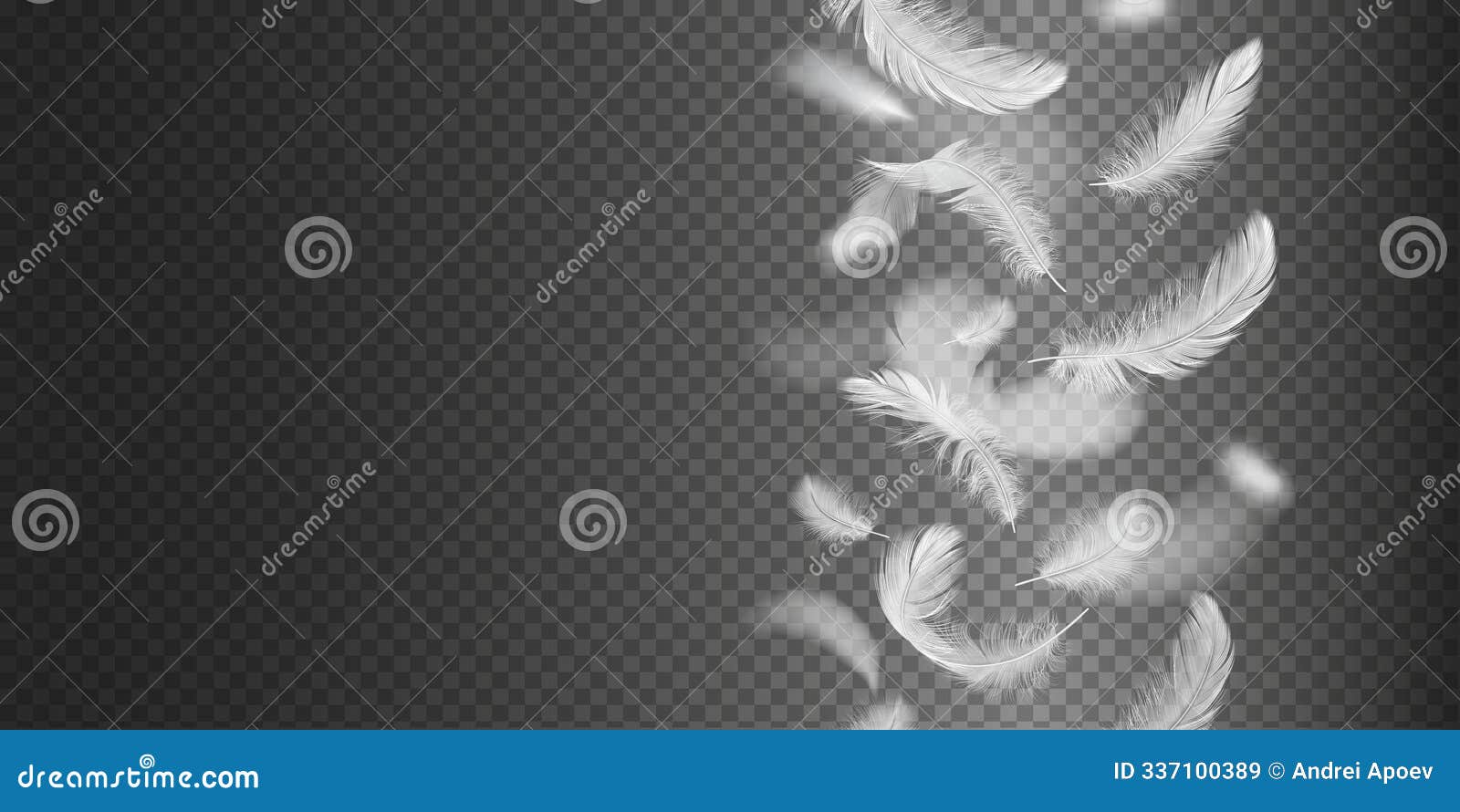 Feathers Border. Seamless Strip. Water Color Royalty-Free Stock ...