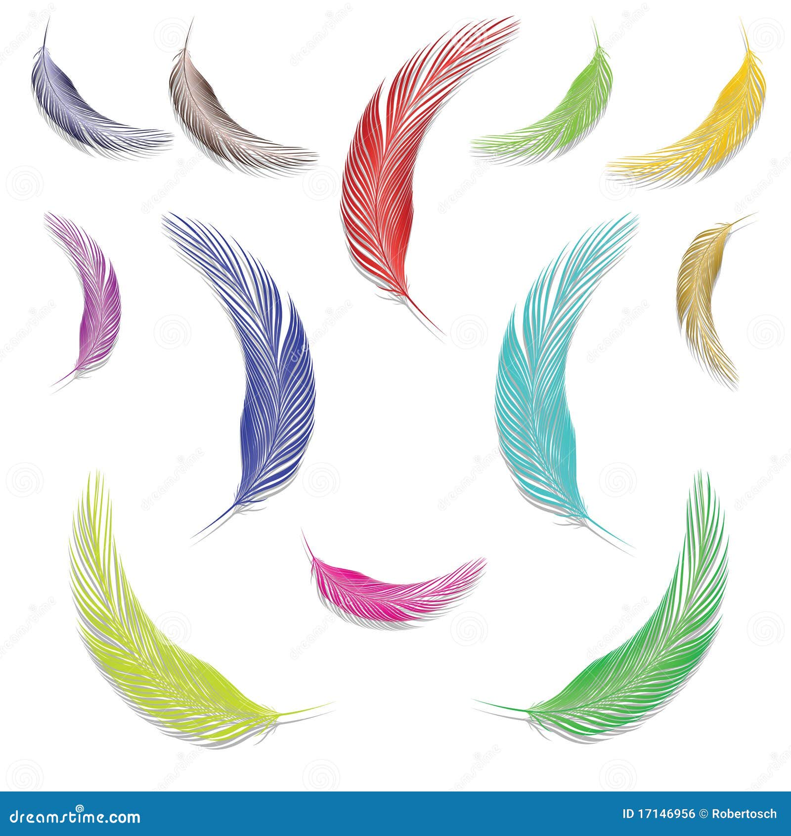 Feathers in colors stock vector. Illustration of background - 17146956