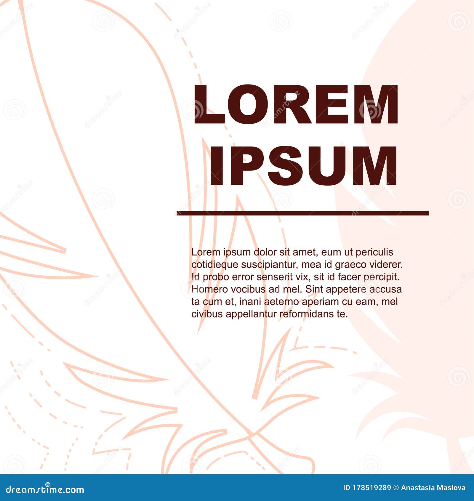 Feathers of Different Shapes Vector Outline Advertising Flyer Flat ...