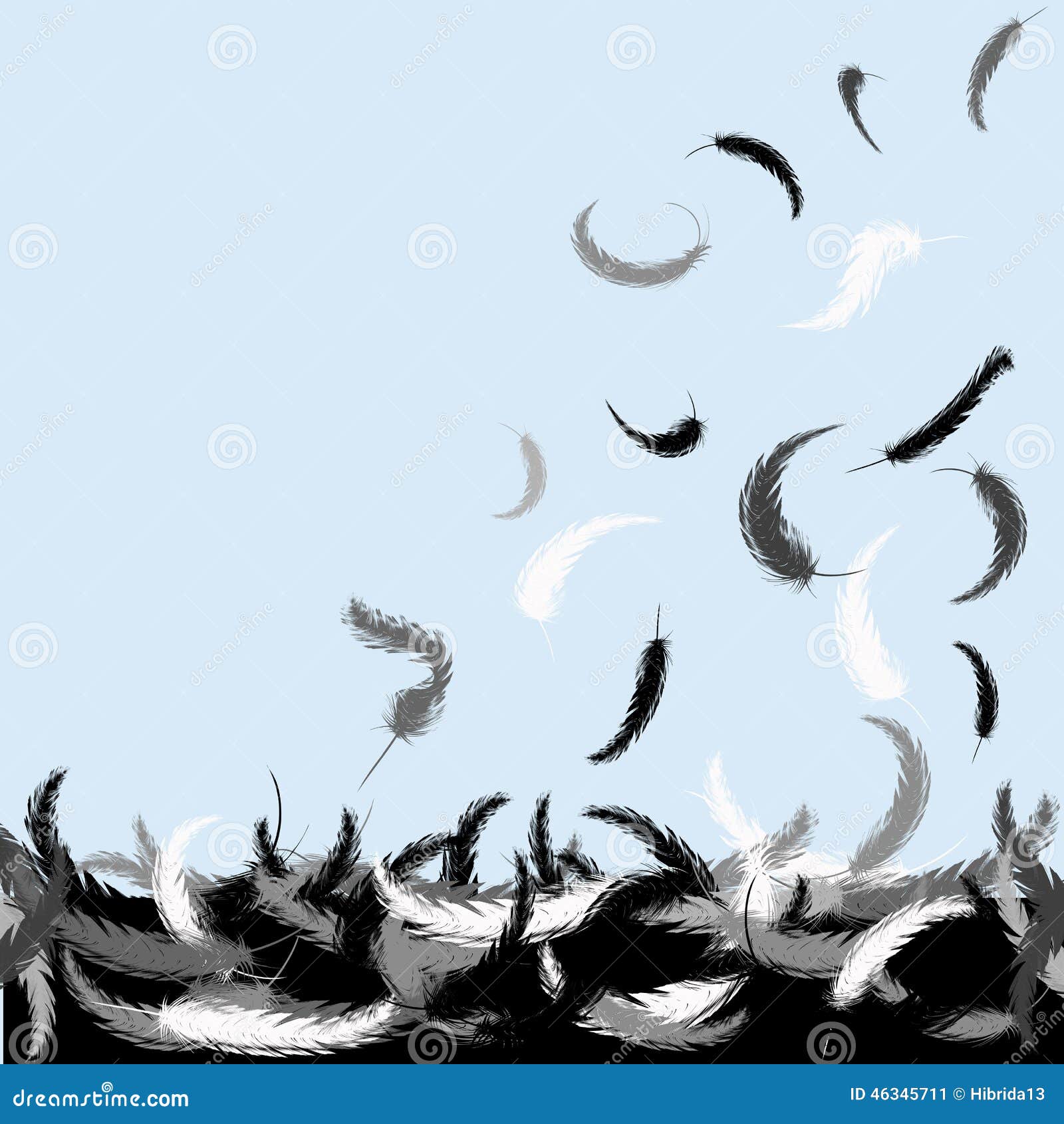 Feathers flying stock illustration. Illustration of smooth - 46345711
