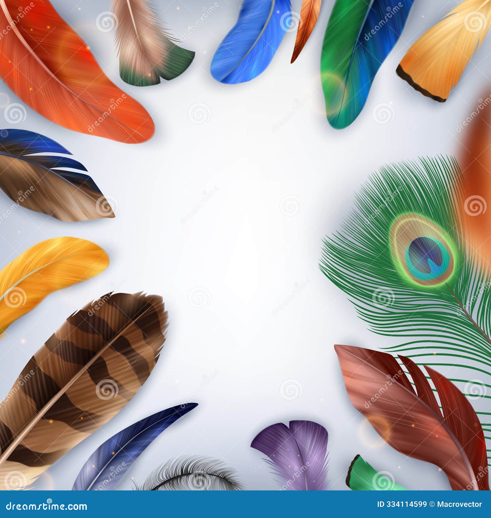 Feathers Frame Round Border Royalty-Free Stock Photography ...