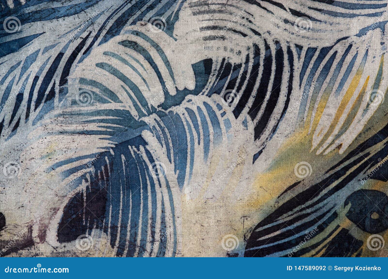Feathers, Hot Batik, Background Texture, Handmade on Silk Stock Photo ...