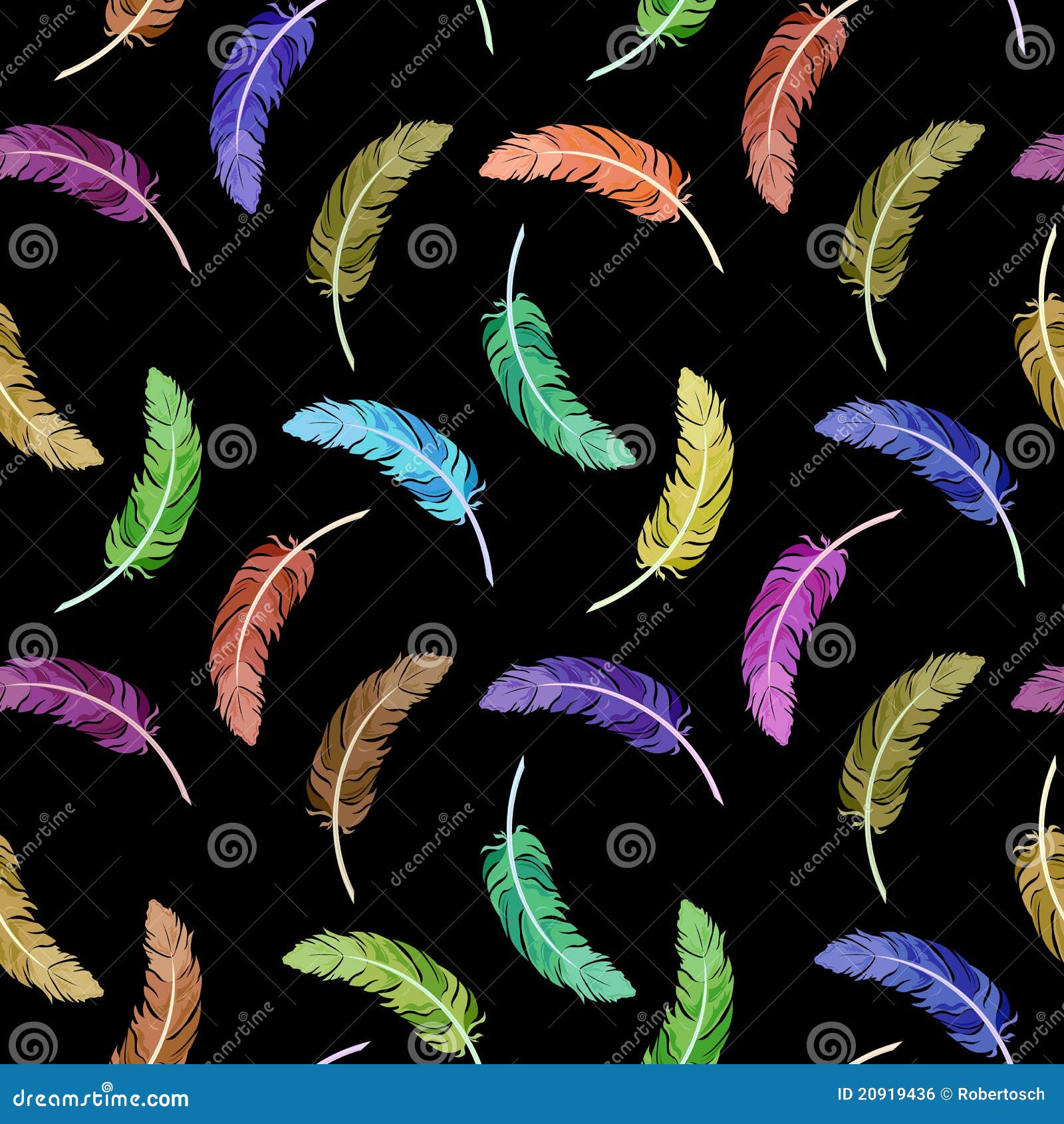 Feathers pattern stock vector. Illustration of vector - 20919436
