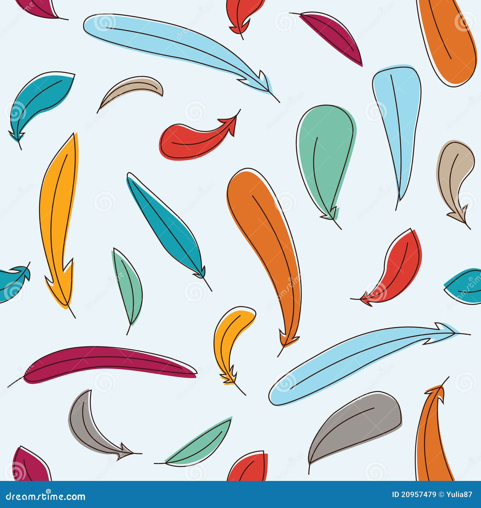 Feathers pattern stock vector. Illustration of background - 20957479