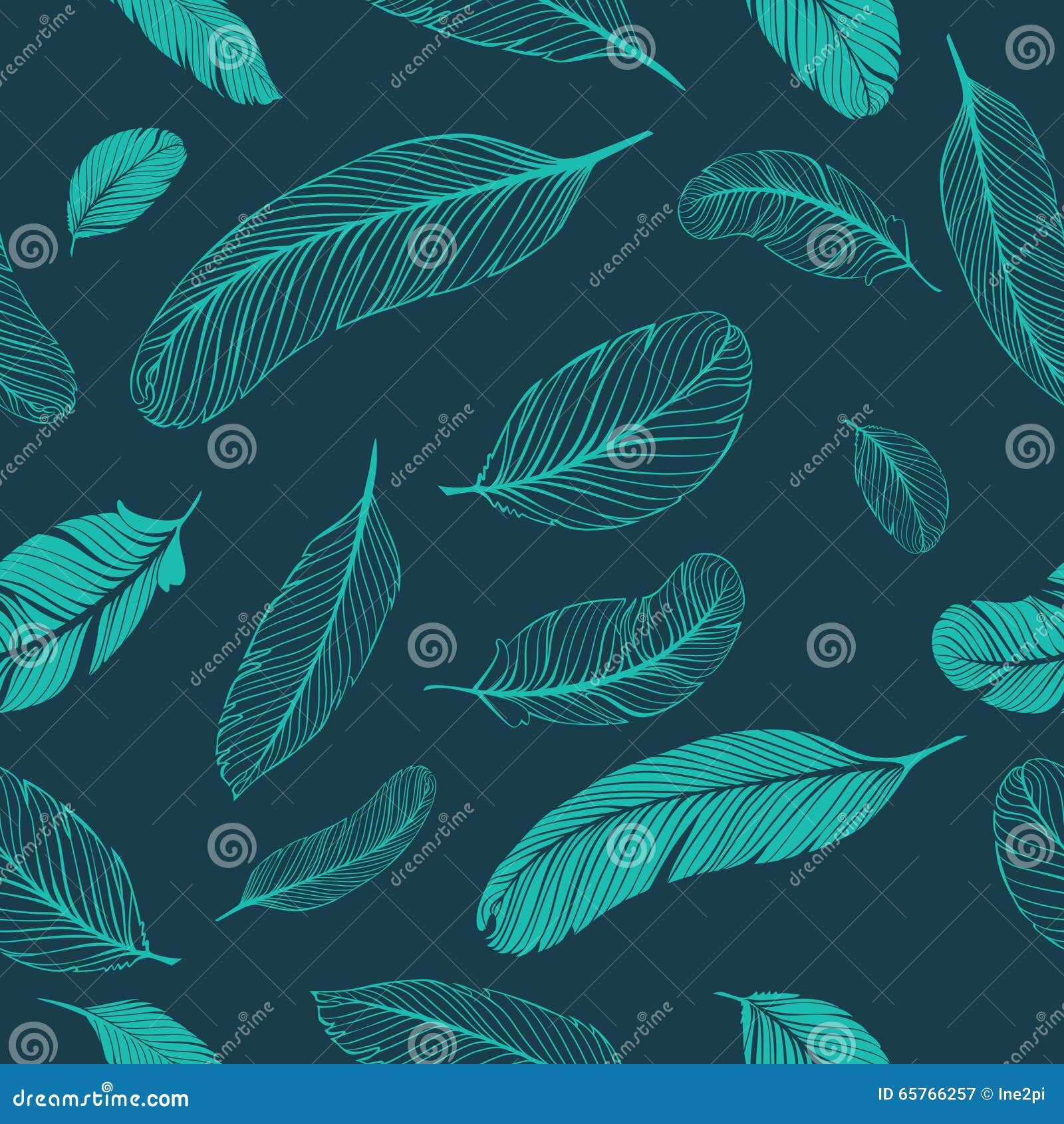Feathers seamless pattern stock vector. Illustration of seamless - 65766257