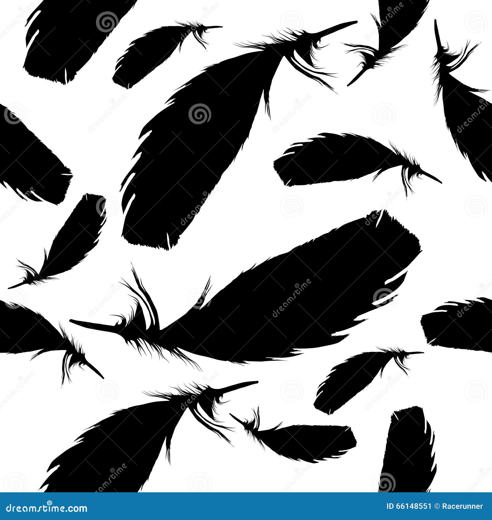Feathers. Seamless Vector Black and White Background. Stock Vector ... Feathers. Seamless Vector Black and White Background. Stock Vector ...